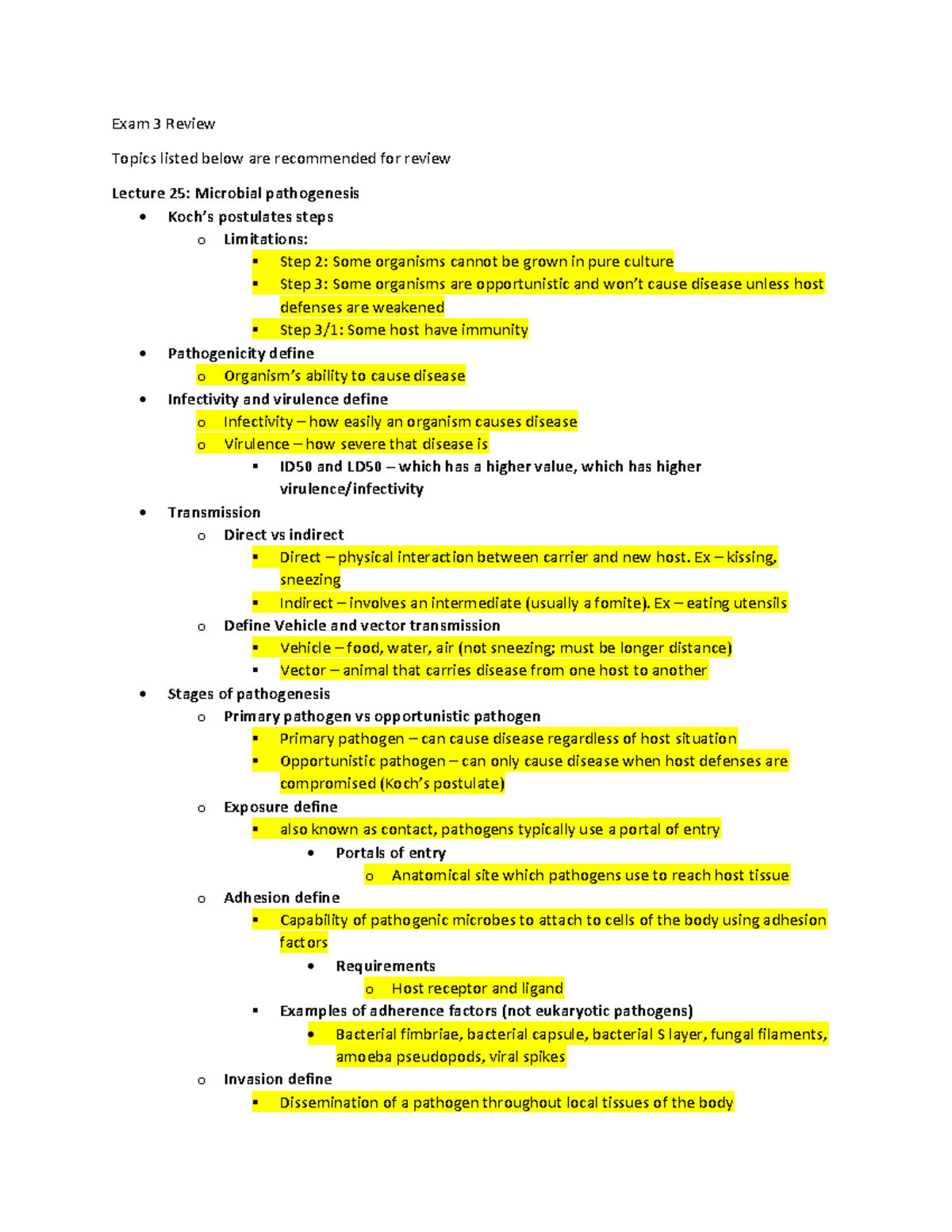 Lecture 25 review pdf - Exam 3 Review Topics listed below are recommended for review Lecture 25 ...