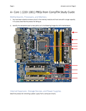 #3 Study Guide 1101 and 1102 - The CompTIA ® A+ ® CramSheet This Cram ...