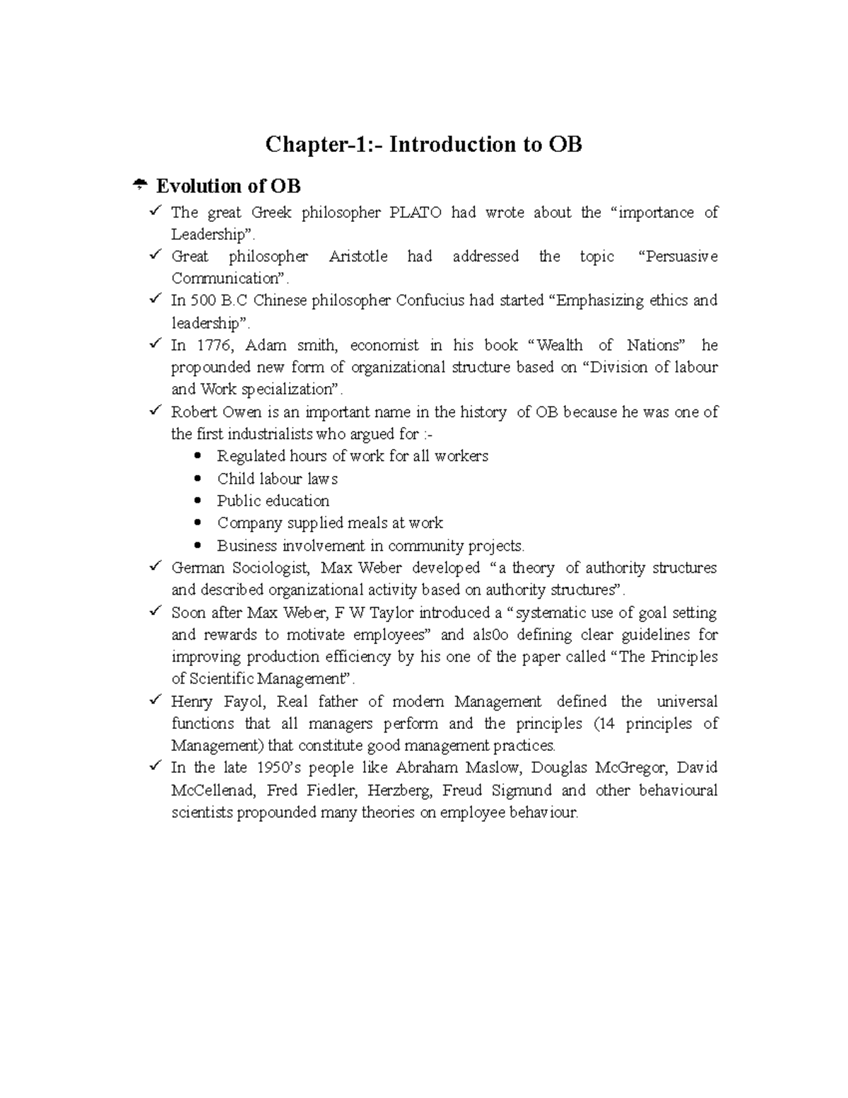 Organizational-Behaviour - Chapter-1:- Introduction to OB Evolution of ...