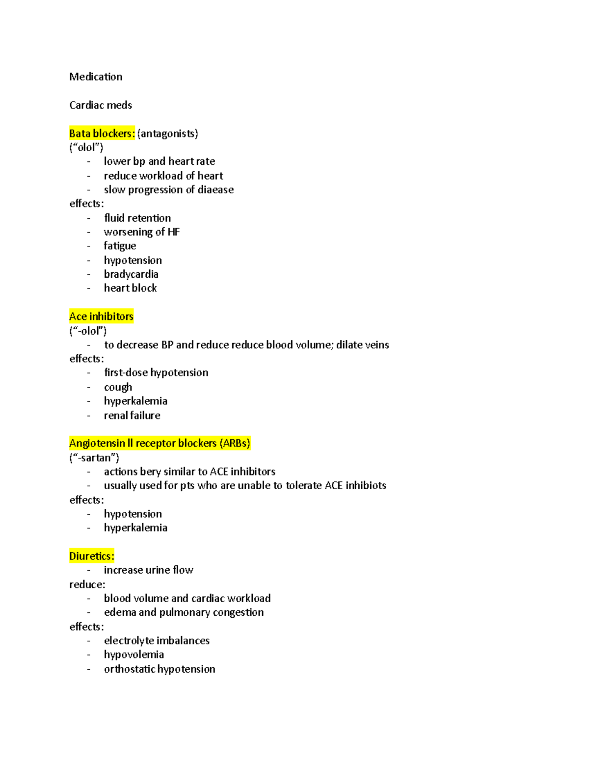 Cardiac Medication - Medication Cardiac meds Bata blockers ...