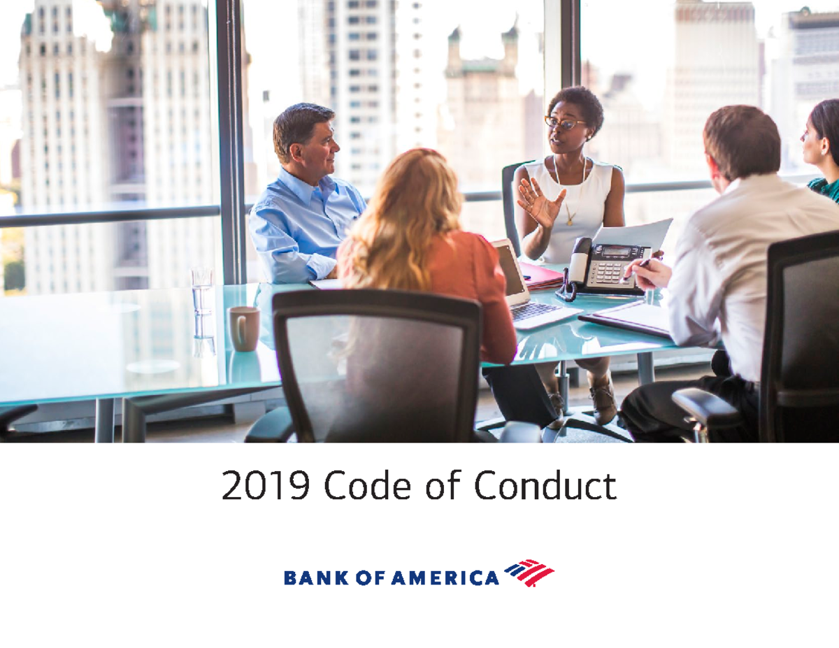 Group Assignment 2 Group 3 - Bank of America code of Conduct - 2019 ...