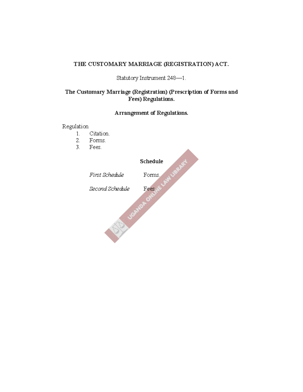 SI 248 1 - Administrative law - THE CUSTOMARY MARRIAGE (REGISTRATION ...