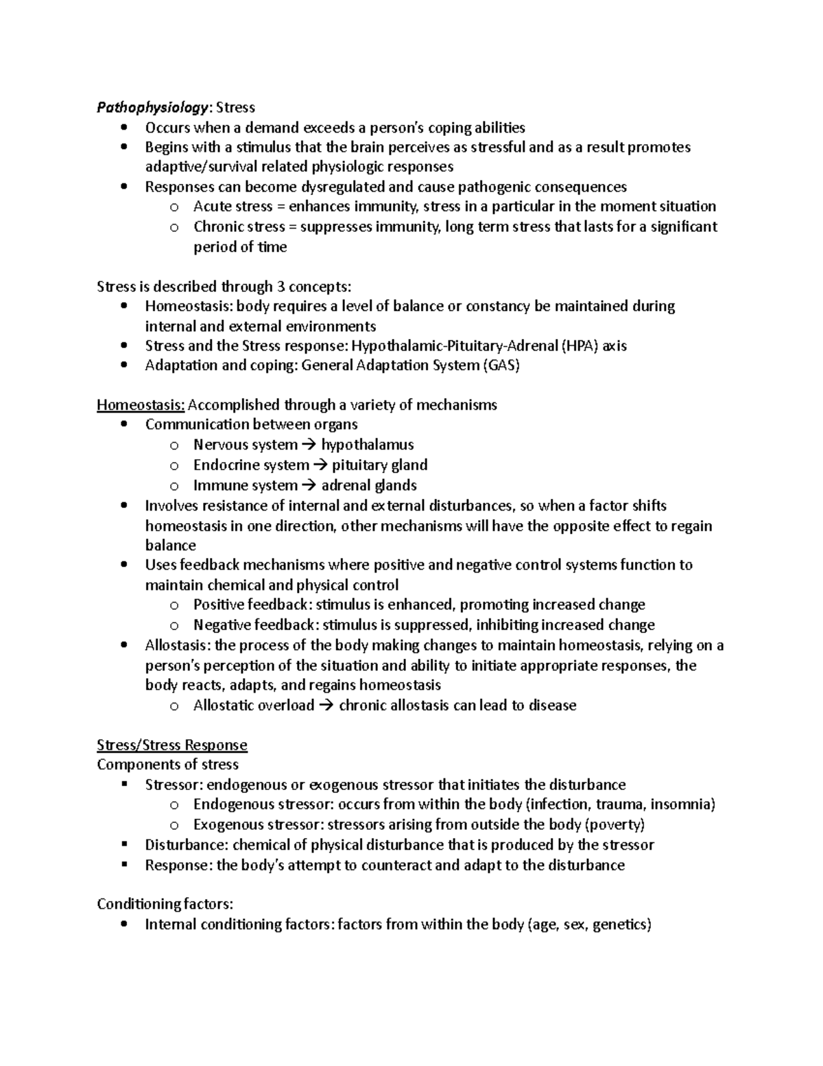Stress lecture notes - Nurs 2003 - Memorial University - Studocu