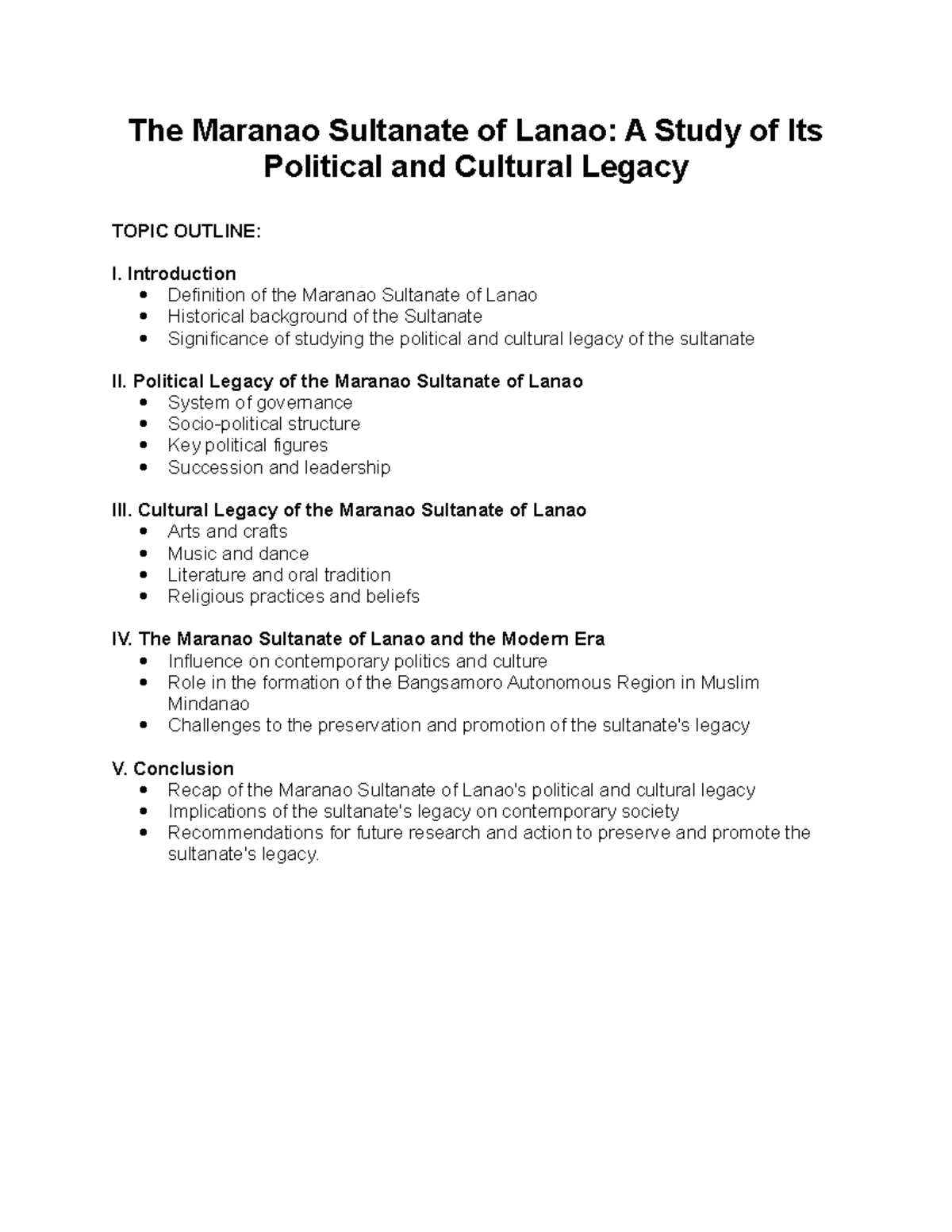 The Maranao Sultanate of Lanao - Introduction Definition of the Maranao ...