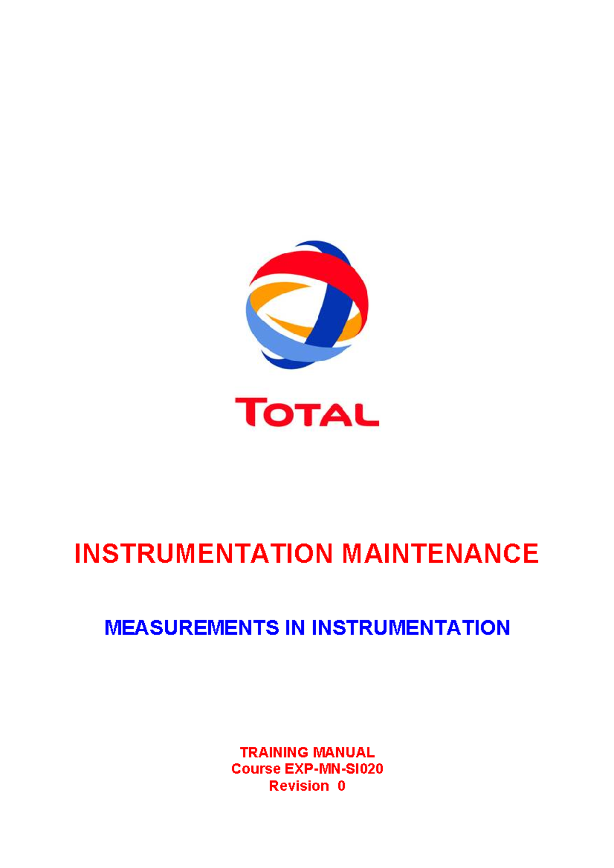Instrumentation - Material - INSTRUMENTATION MAINTENANCE MEASUREMENTS ...