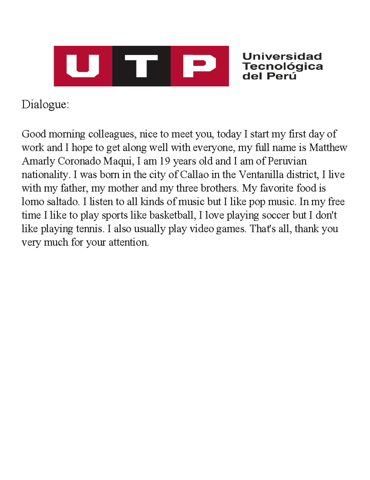 1 - dsddddddd - Dialogue: Good morning colleagues, nice to meet you ...