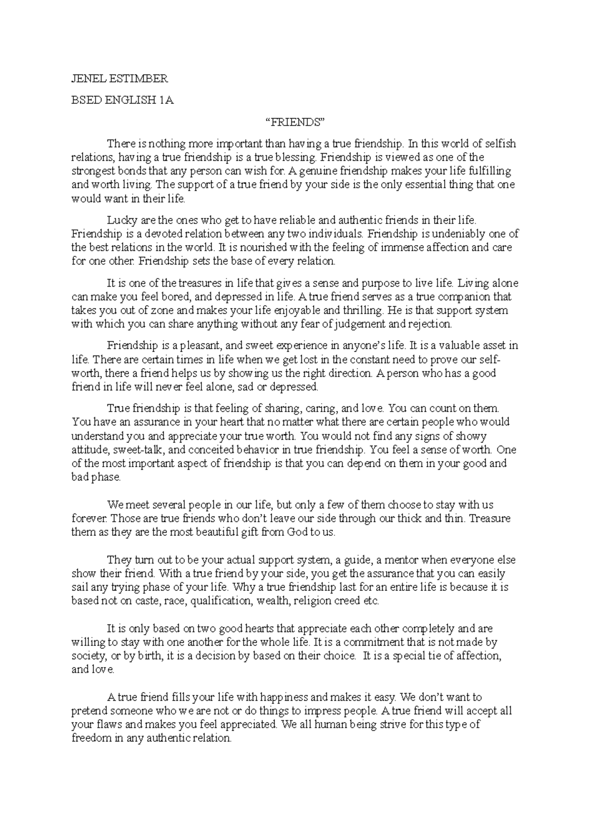 Jenel Estimber - project in my subject - JENEL ESTIMBER BSED ENGLISH 1A ...