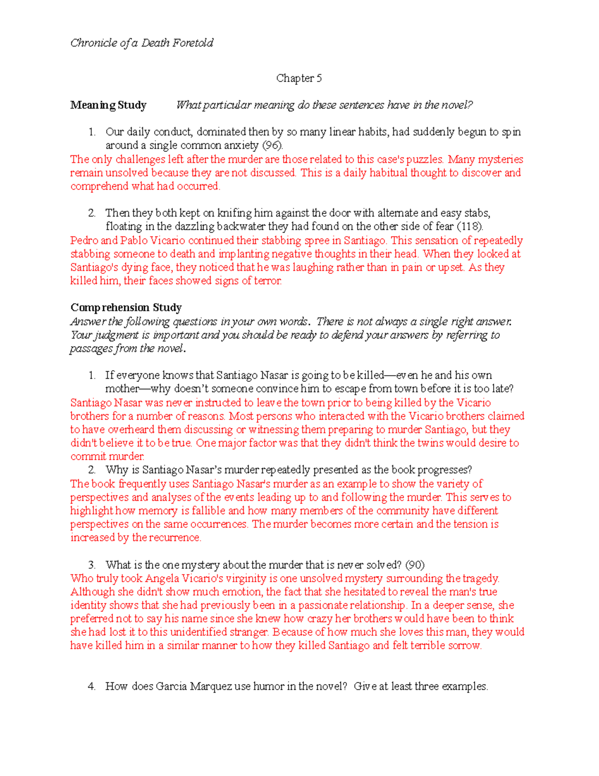 Copy of Chapter 5 - waertyouiyjhgk - Chronicle of a Death Foretold ...