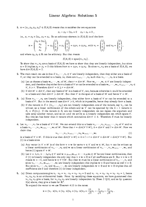 Lecture Notes Part A - Linear Algebra Notes 2022, TB The first draft of ...
