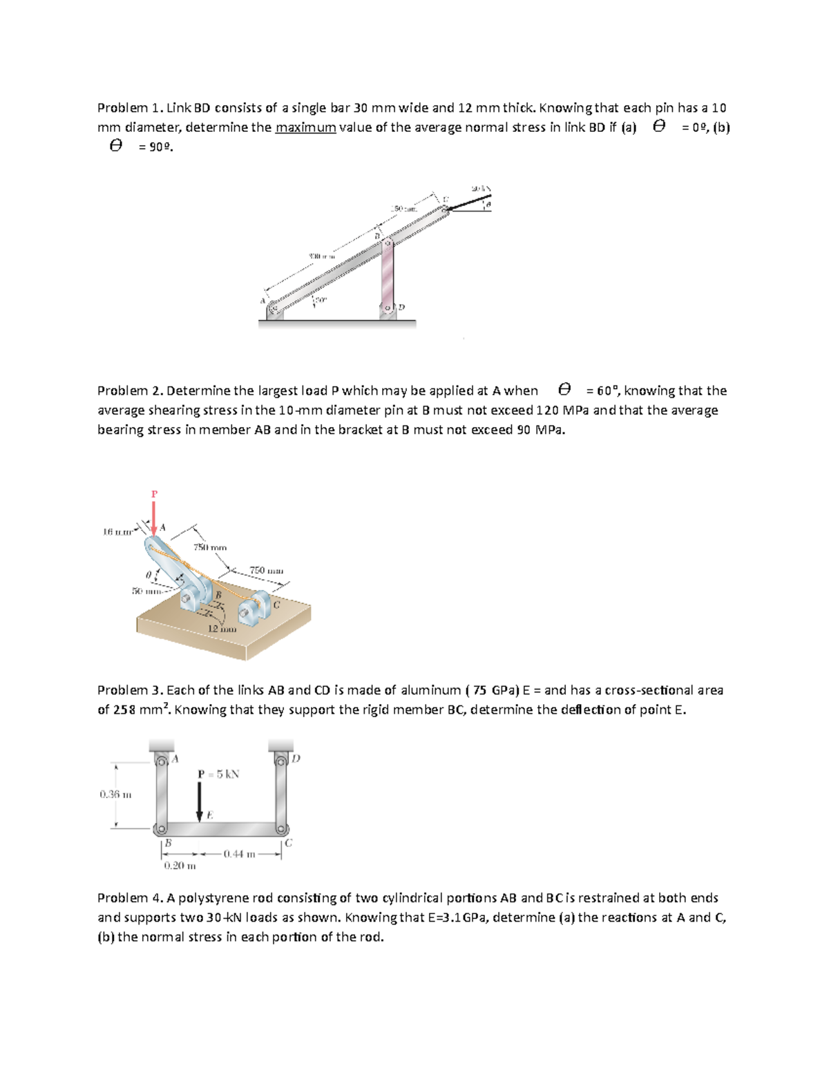 Practice+set - questions from a webwork - Problem 1. Link BD consists ...
