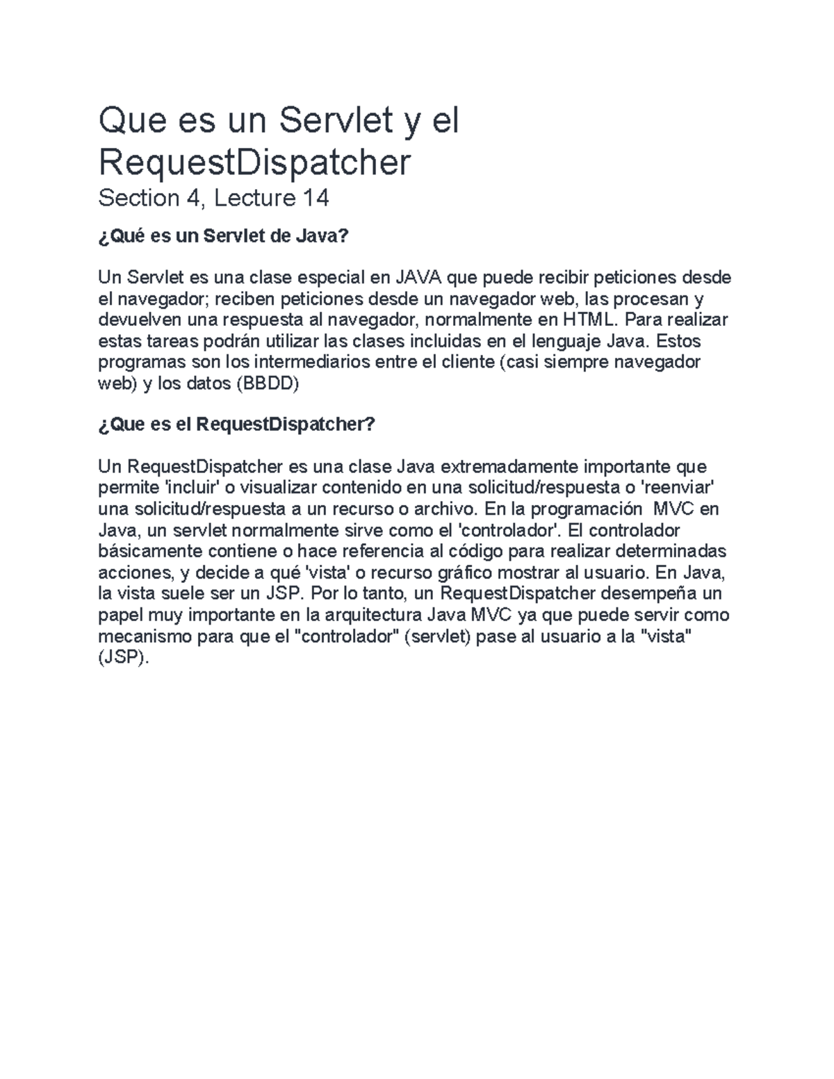 Que es un Servlet y el Request Dispatcher - Que es un Servlet y el ...