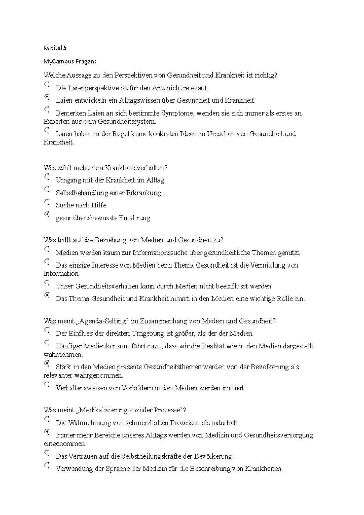 Zusammenfassung Kapitel 5 - Kapitel 5 MyCampus Fragen: Welche Aussage ...