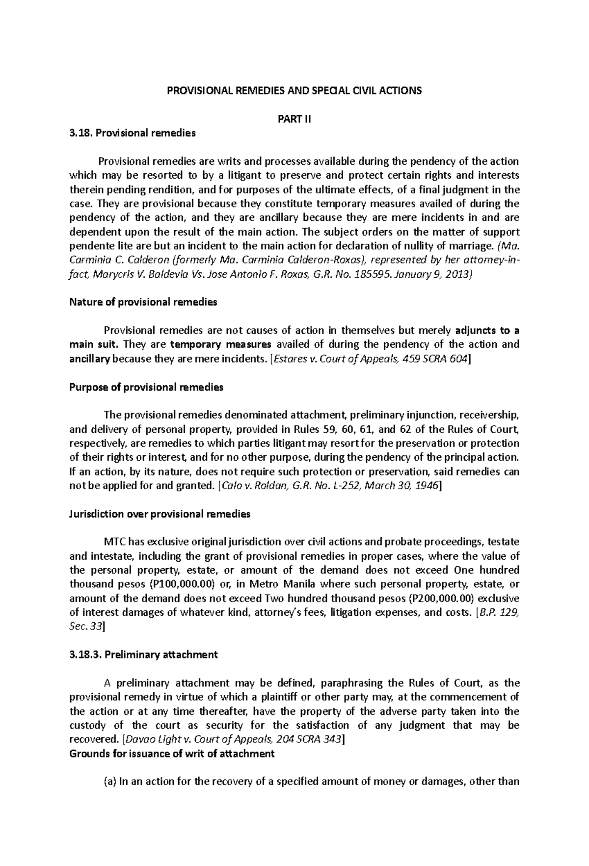 PALS Provisional Remedies and Special Ci - PROVISIONAL REMEDIES AND ...
