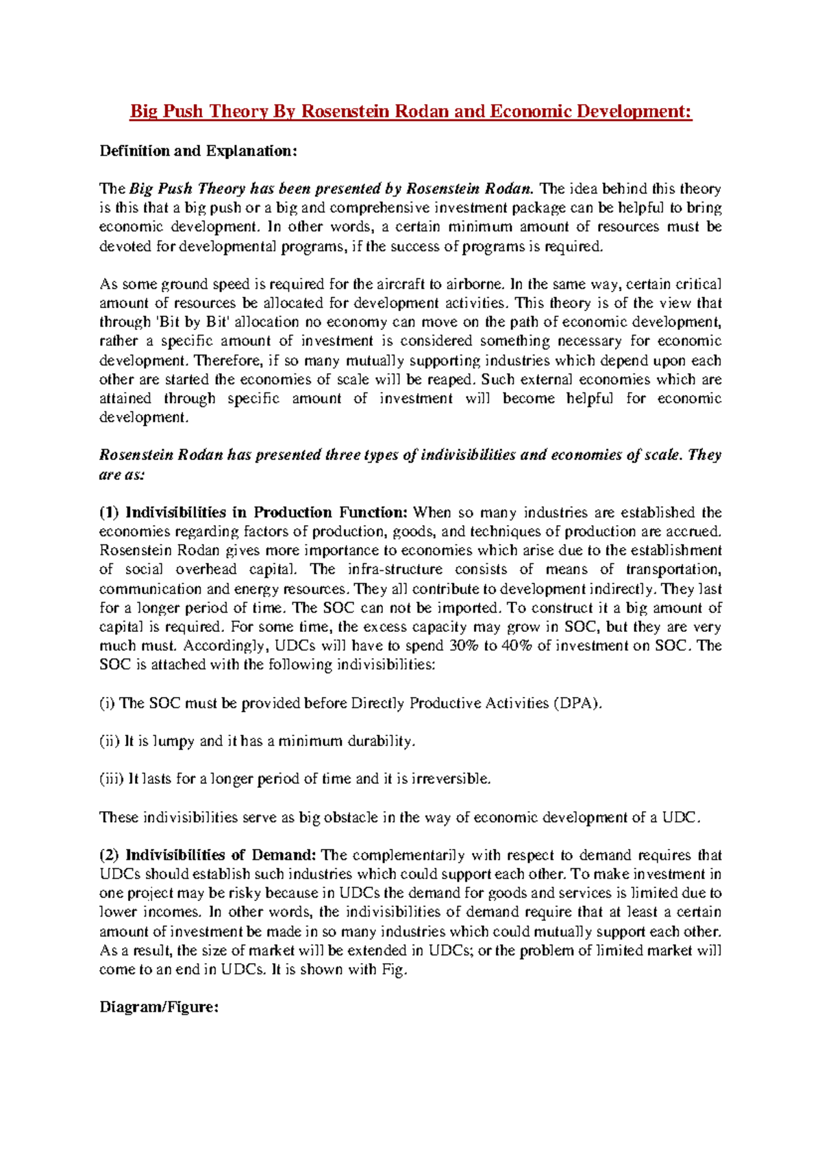 Big Push Theory By Rosenstein Rodan and Economic Development - The idea ...