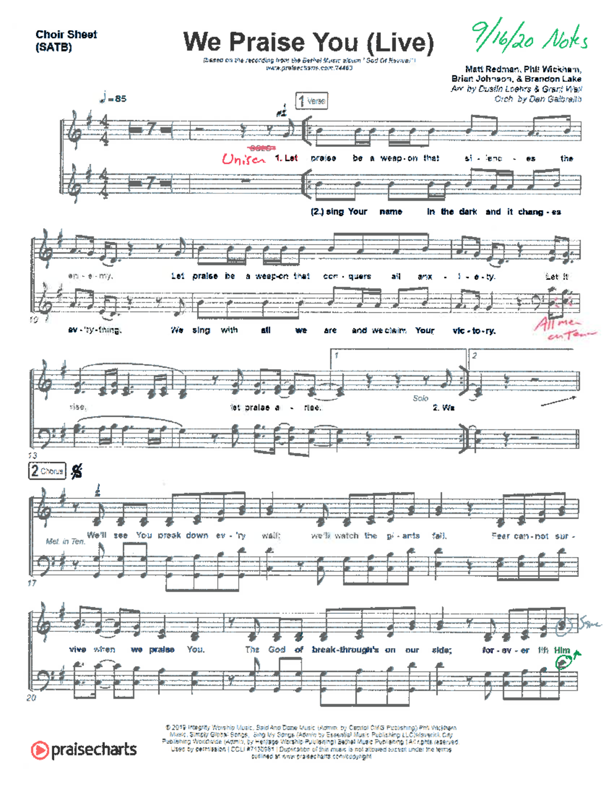 We Praise You Update - Choir - Introduction to Church Music - Studocu