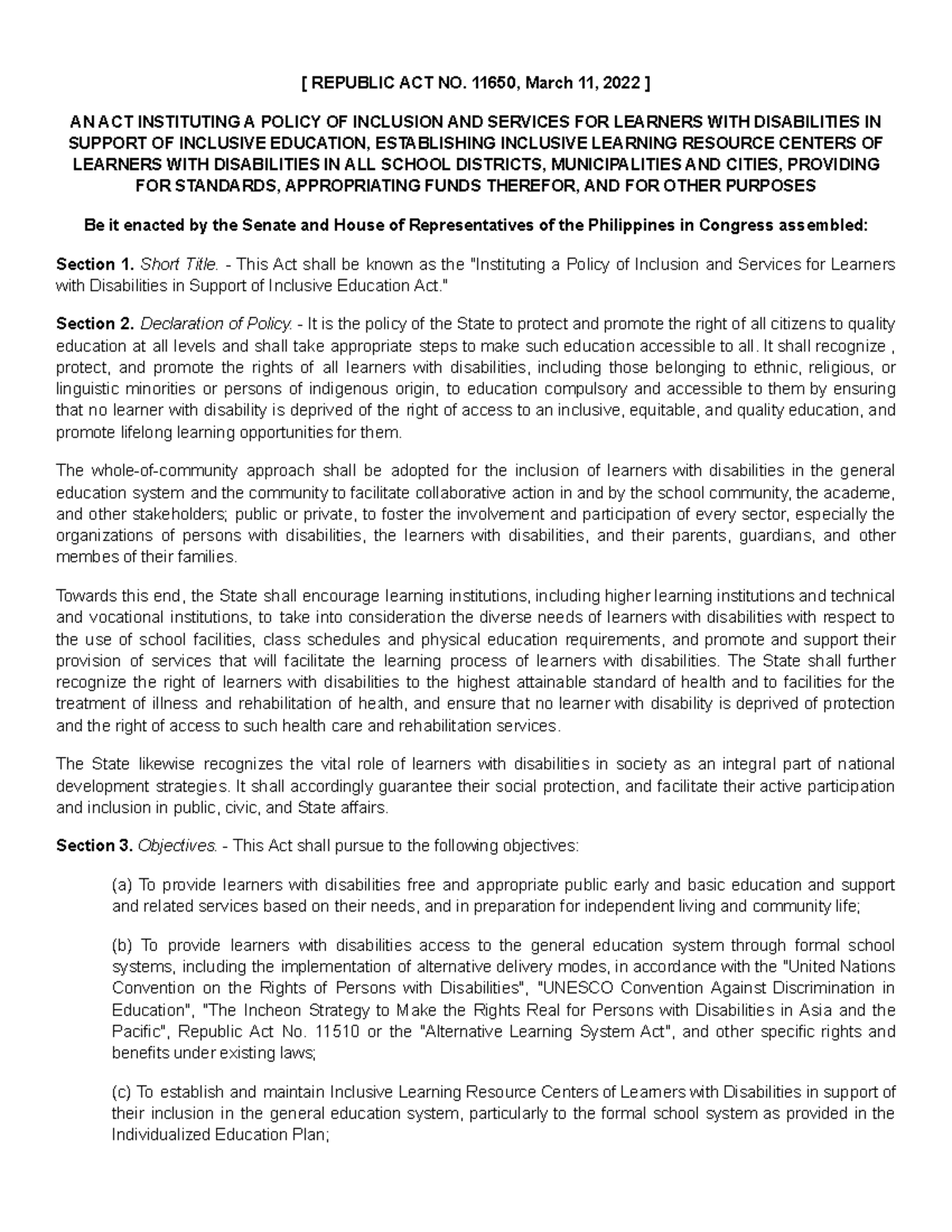 republic-act-no-11650-reviewer-republic-act-no-11650-march-11
