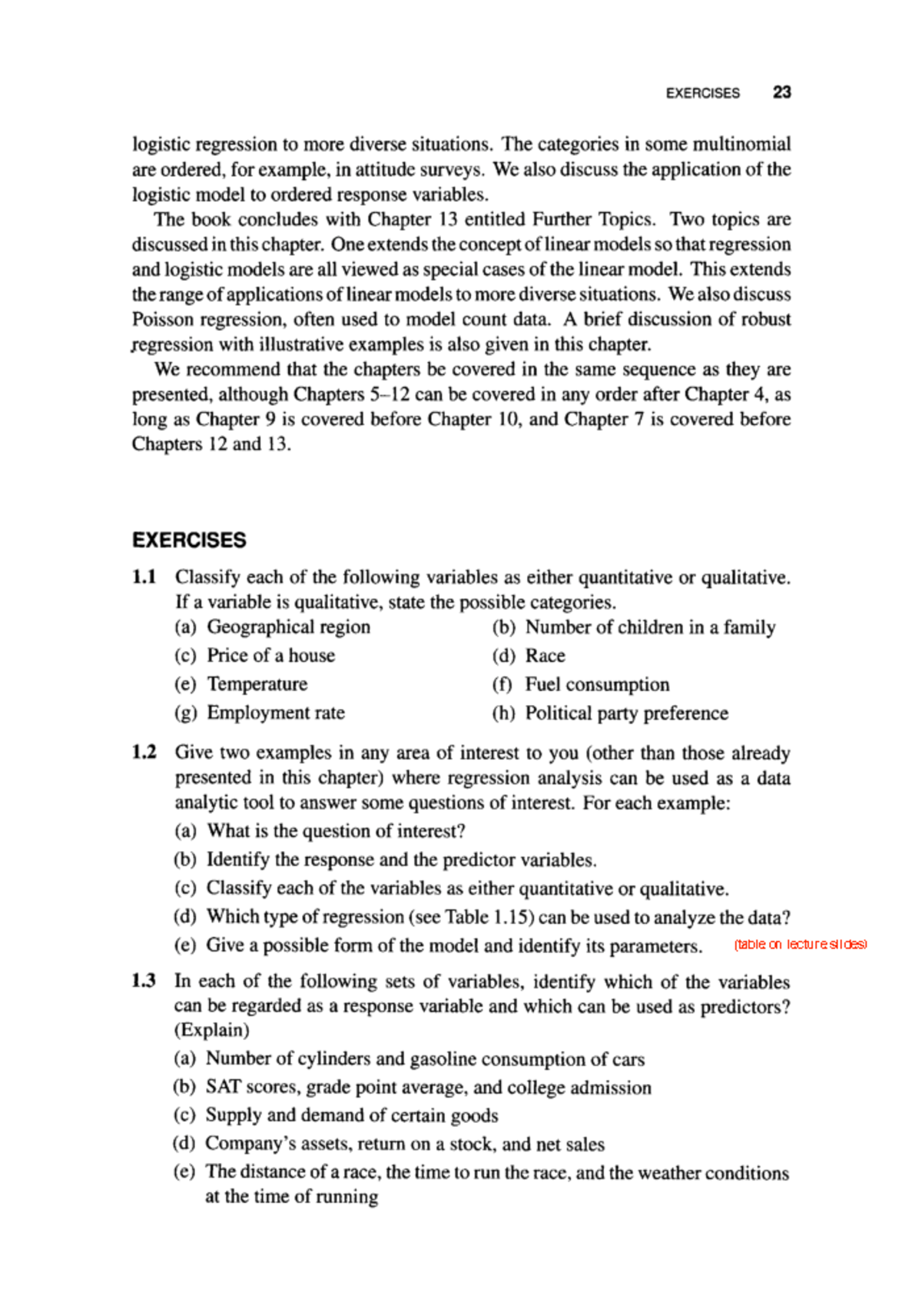 Practice Exercise for Chapter 1 - Regression Analysis - Studocu