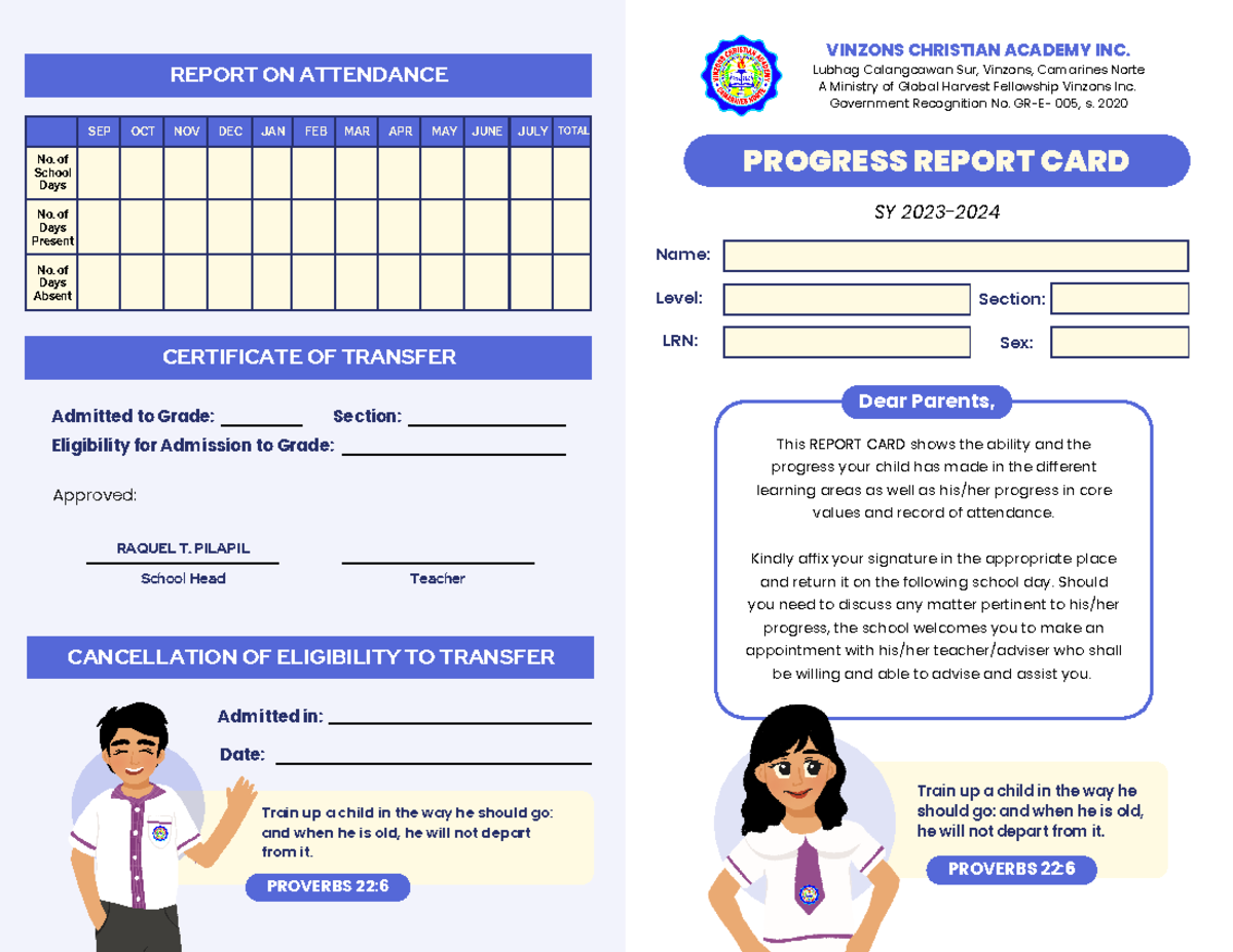 Progress Report - sss - This REPORT CARD shows the ability and the ...