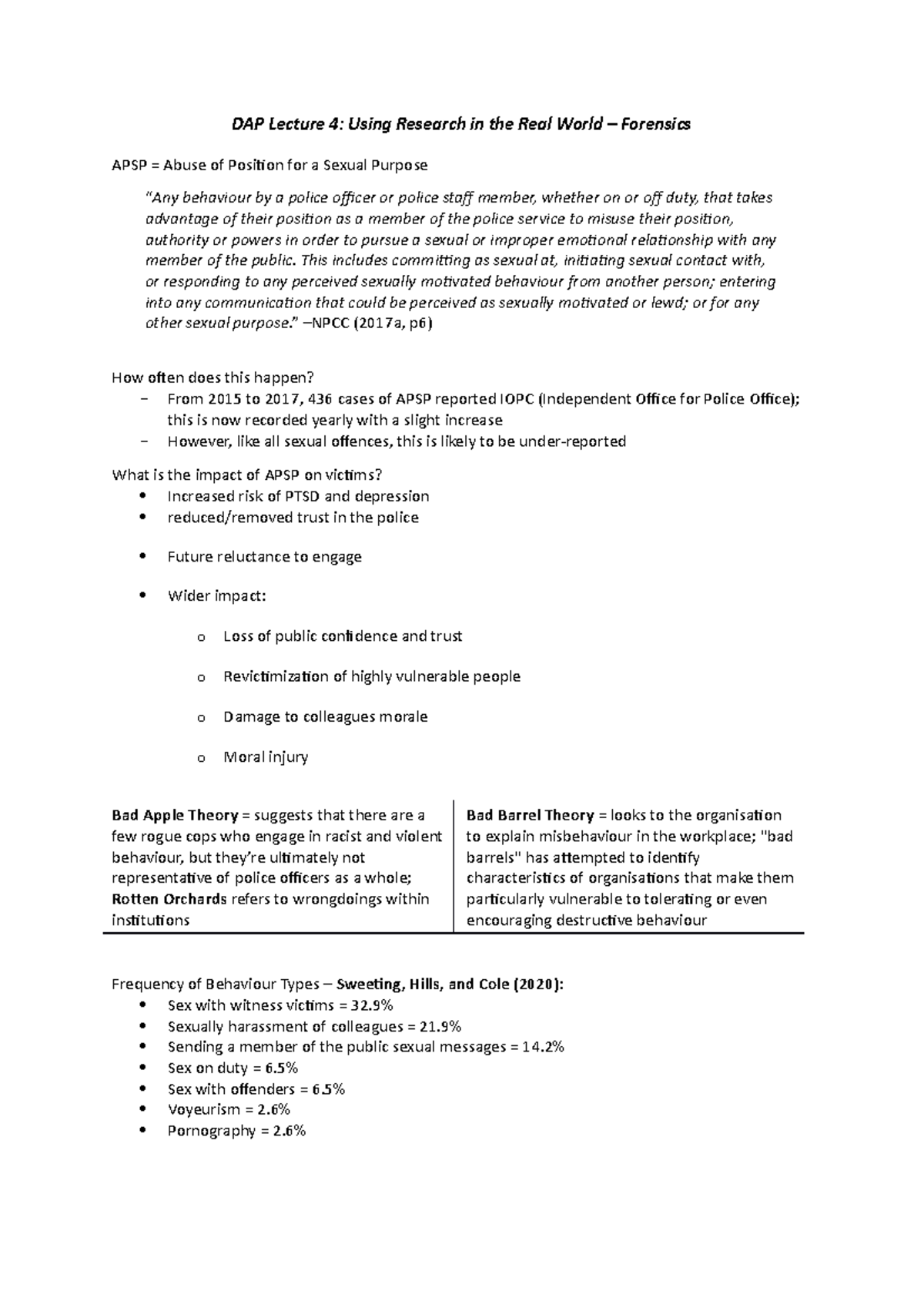 Real World Research: Forensics - DAP Lecture 4: Using Research in the Real World – Forensics ...