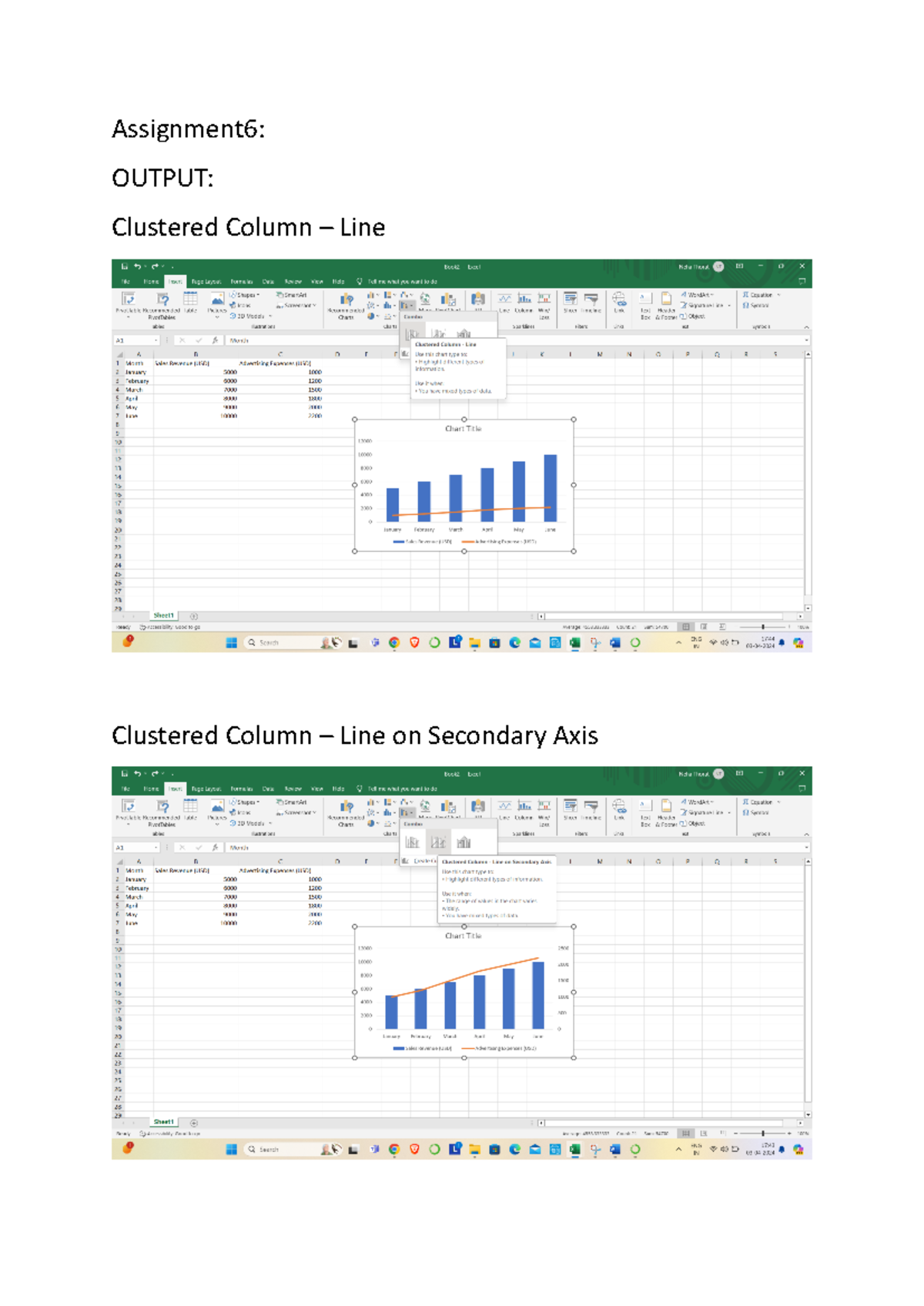 Assignment 6 - it enginerring - Assignment6: OUTPUT: Clustered Column ...