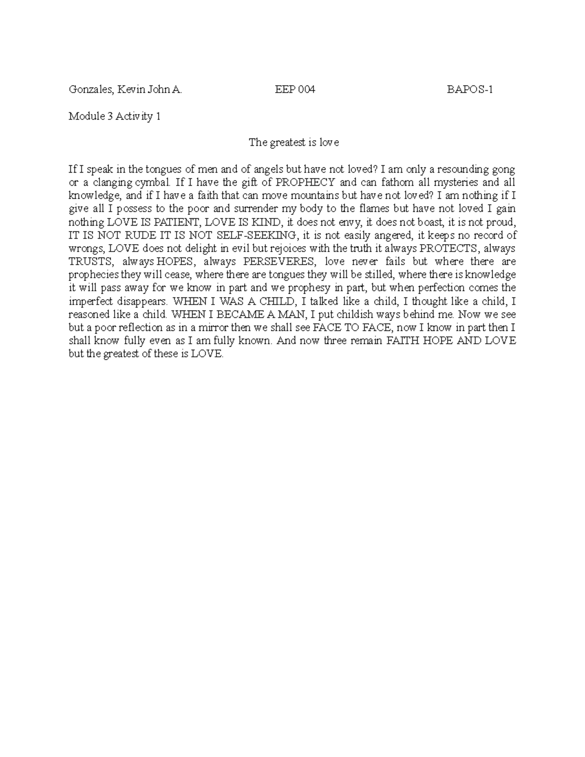 M3 Activity 1Module 1 Activity 1 Answers Copy this you lazy bums ...