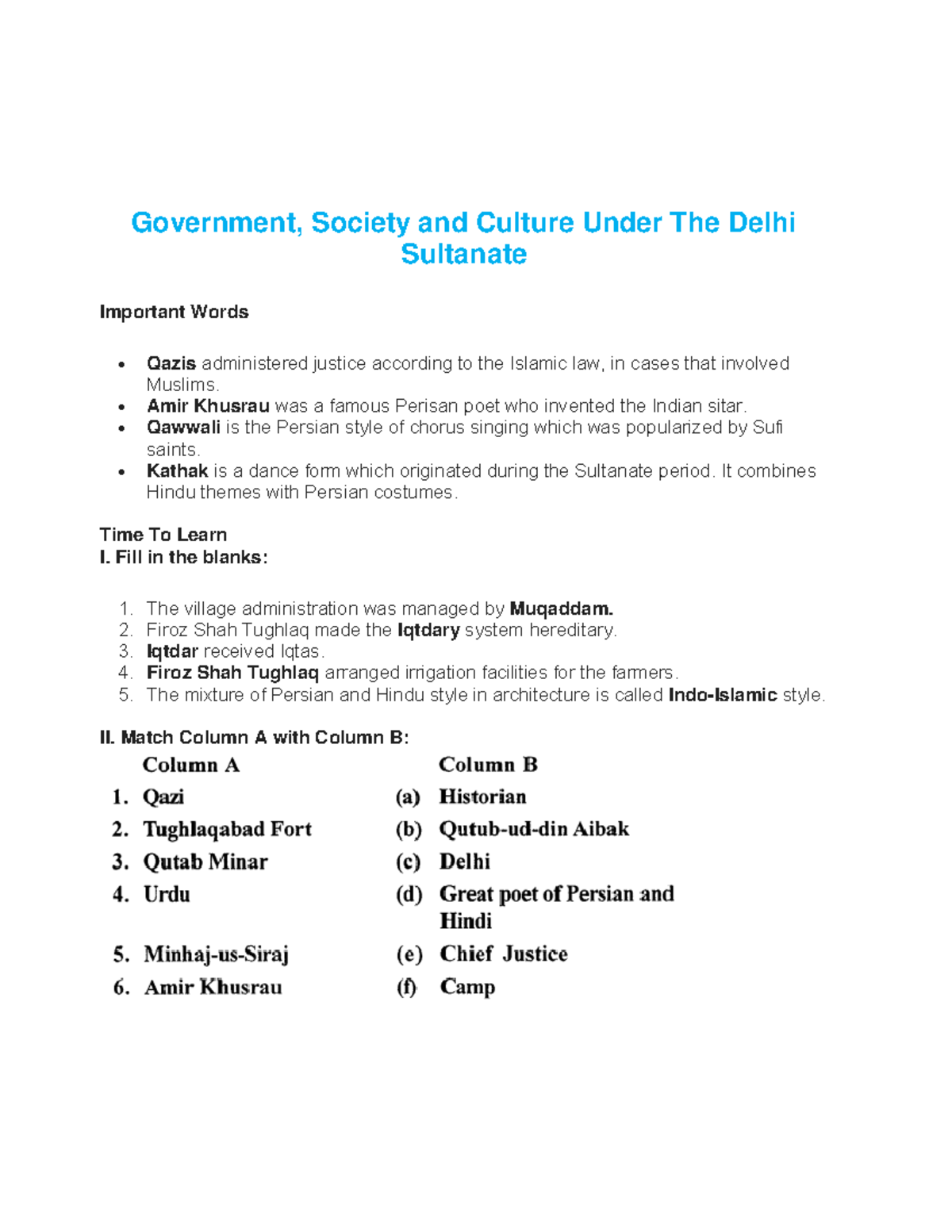 Government, Society and Culture Under The Delhi Sultanate ...