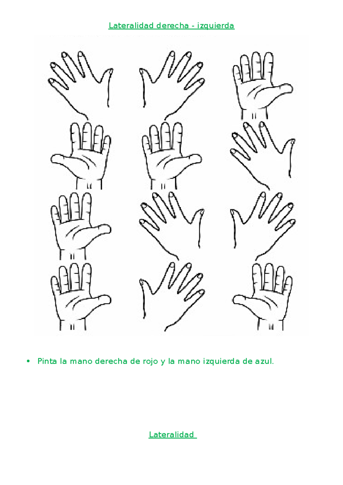 Lateralidad derecha - FICHAS - métodos y técnicas - Lateralidad derecha ...