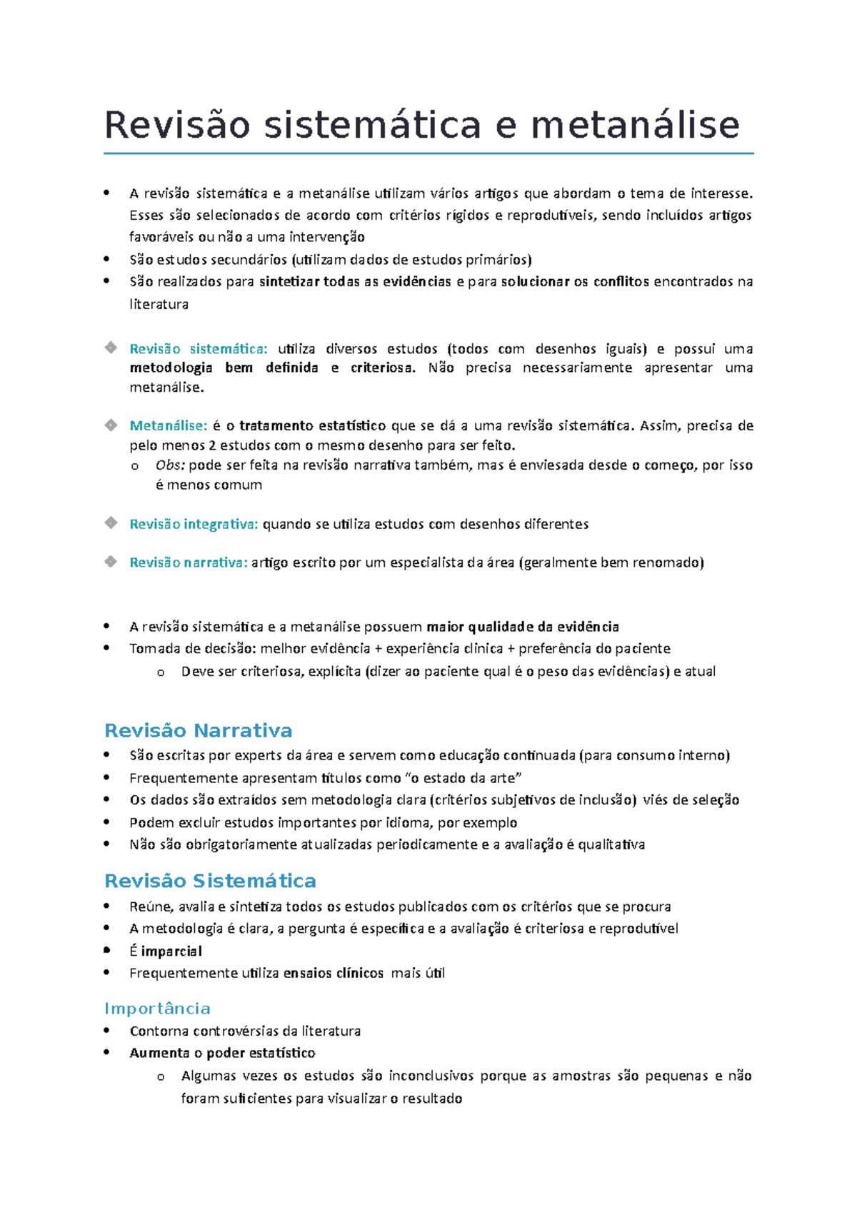 Revisão Sistemática E Metanálise E A E A Utilizam Artigos Que Abordam