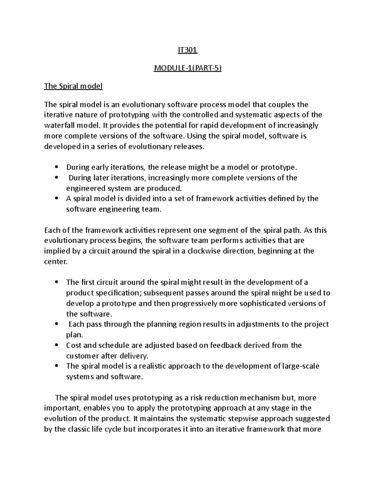 Spiral model and agile development - IT MODULE-1(PART-5) The Spiral ...