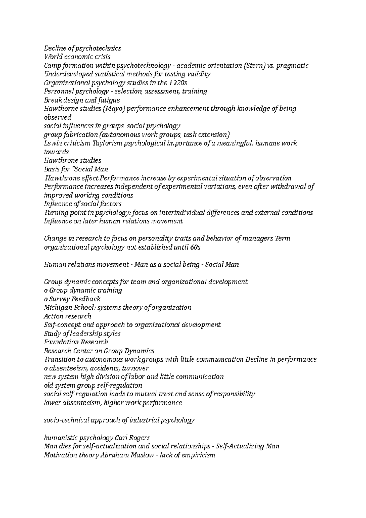 Decline of psychotechnics - Decline of psychotechnics World economic ...