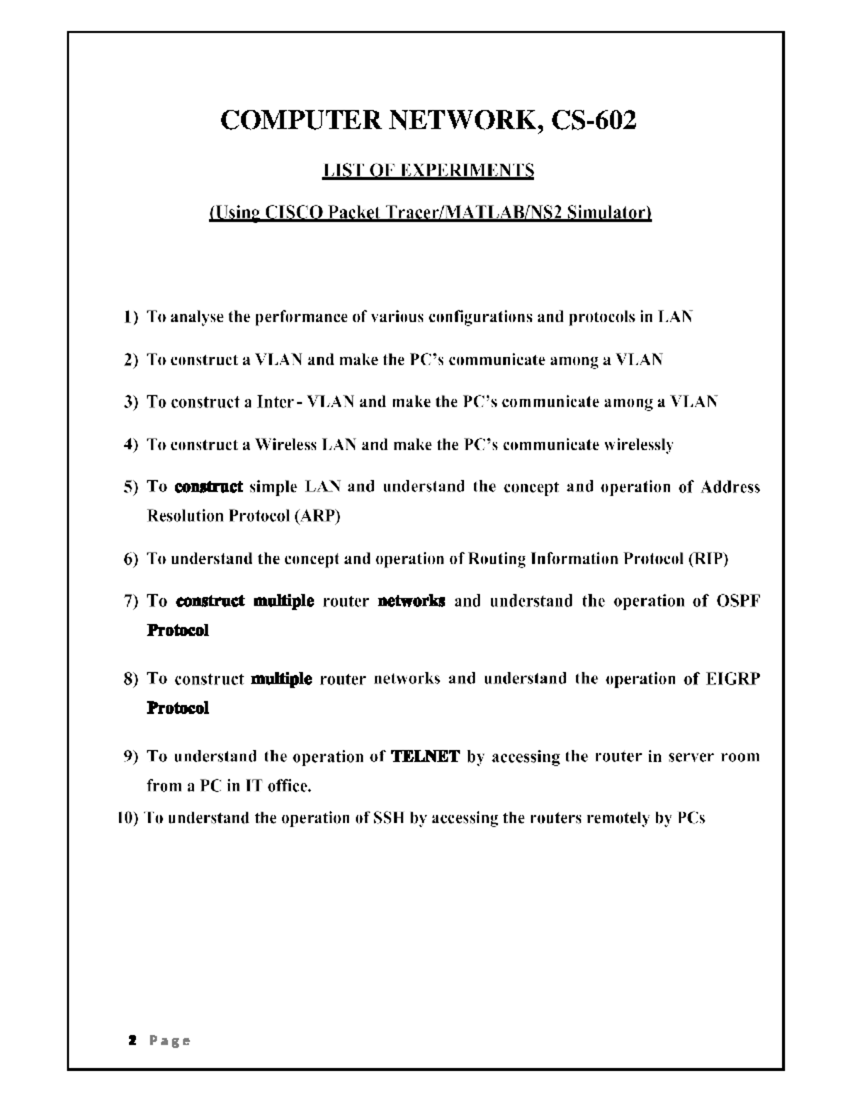 Lab Mannual CN - Computer engineering - COMPUTER NETWORK, CS- - Studocu
