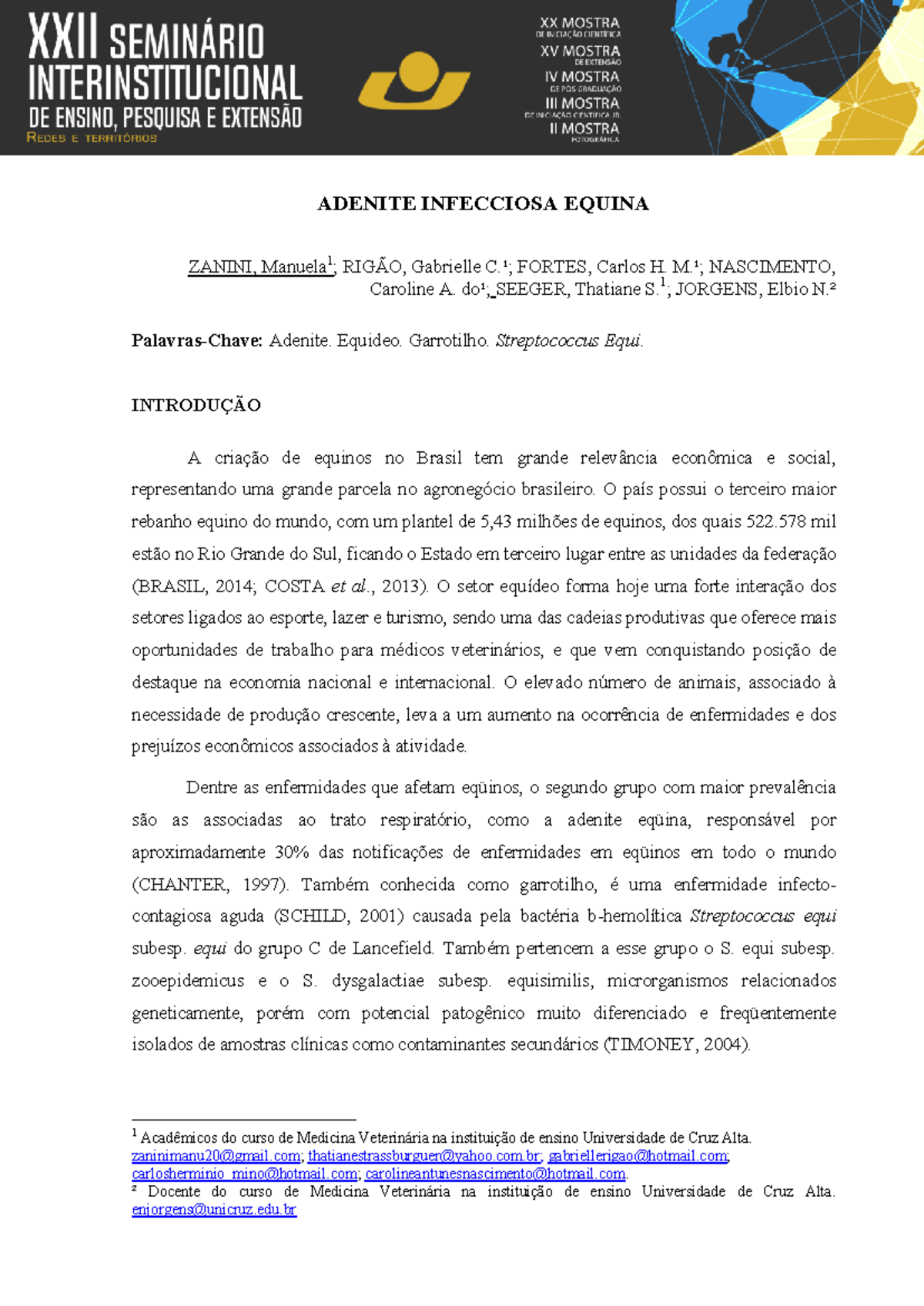 Adenite Infecciosa Equina - Garrotilho - ADENITE INFECCIOSA EQUINA ...