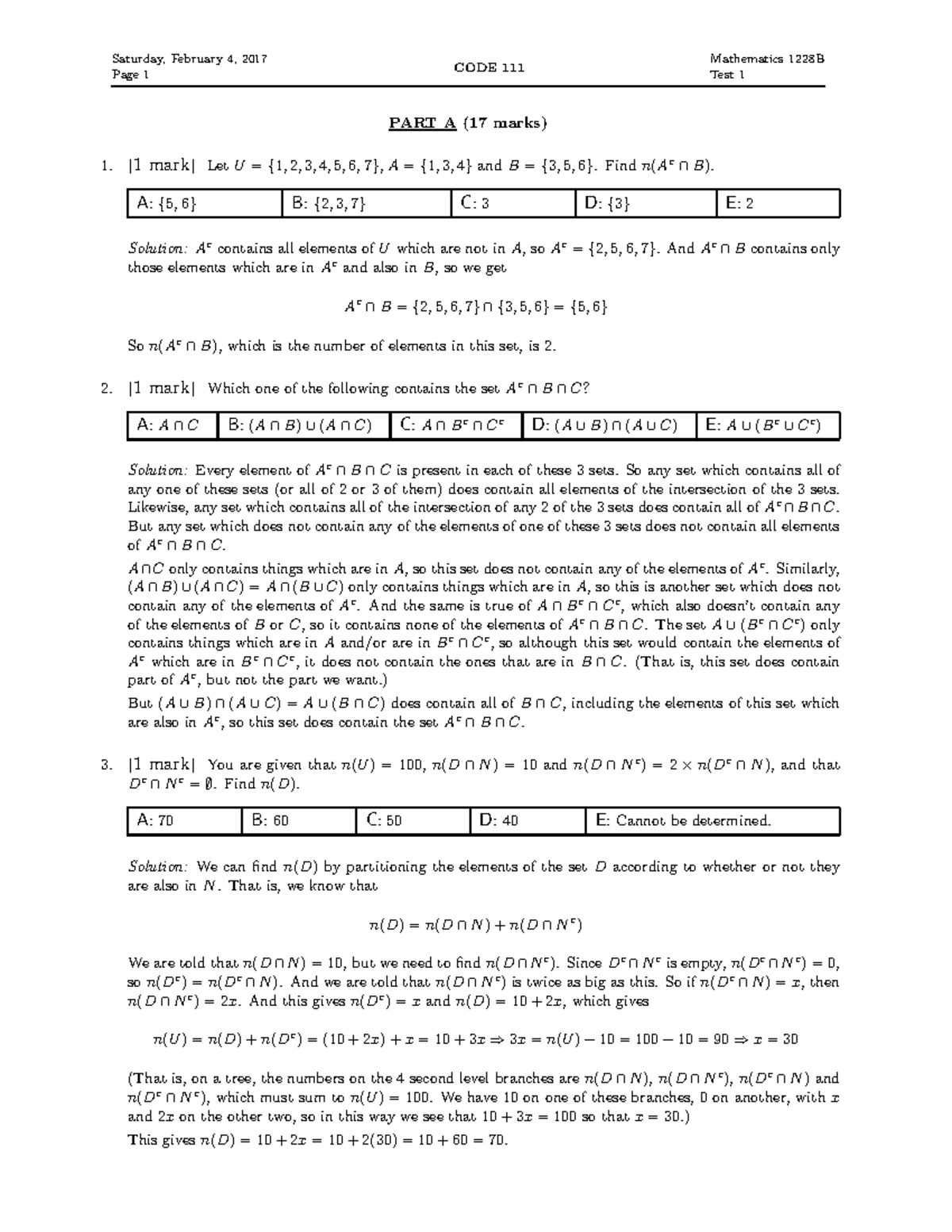 1228Bw17t1v1 sol - practice - Saturday, February 4, 2017 Page 1 CODE ...