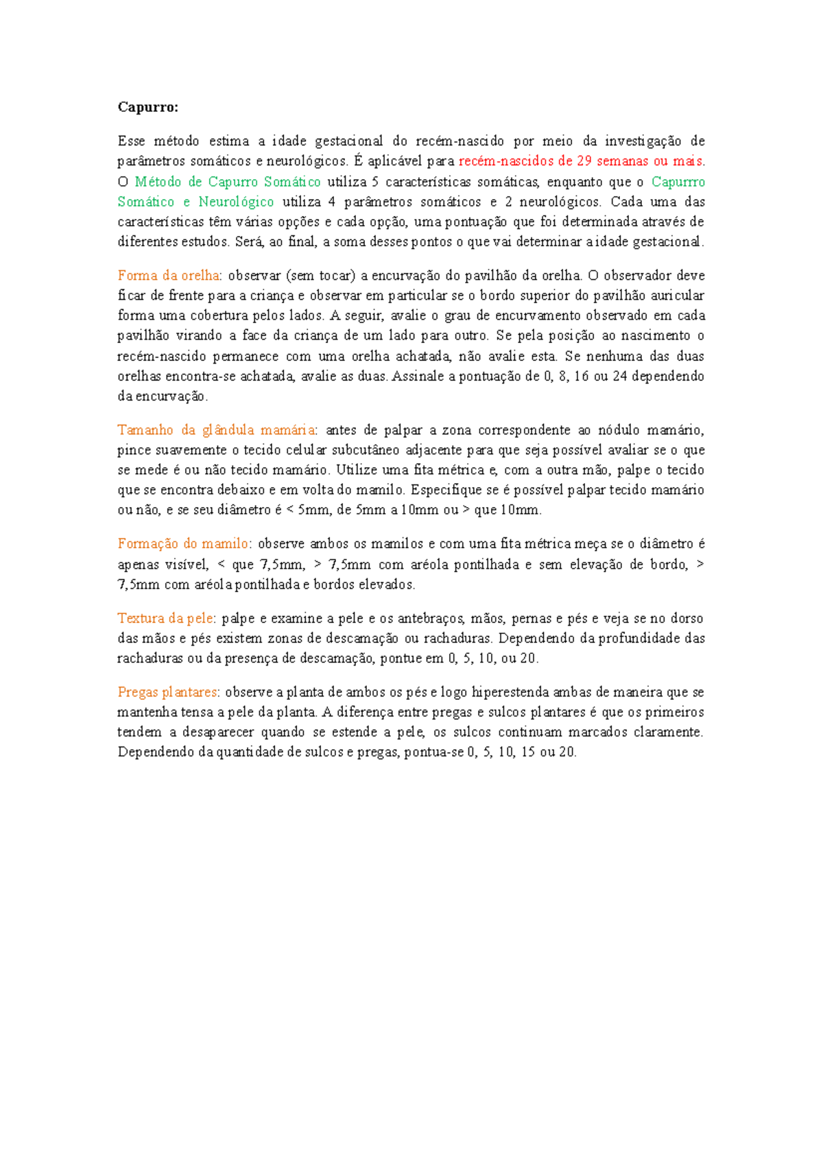 Capurro - Apontamentos 2 ano - Capurro: Esse método estima a idade ...