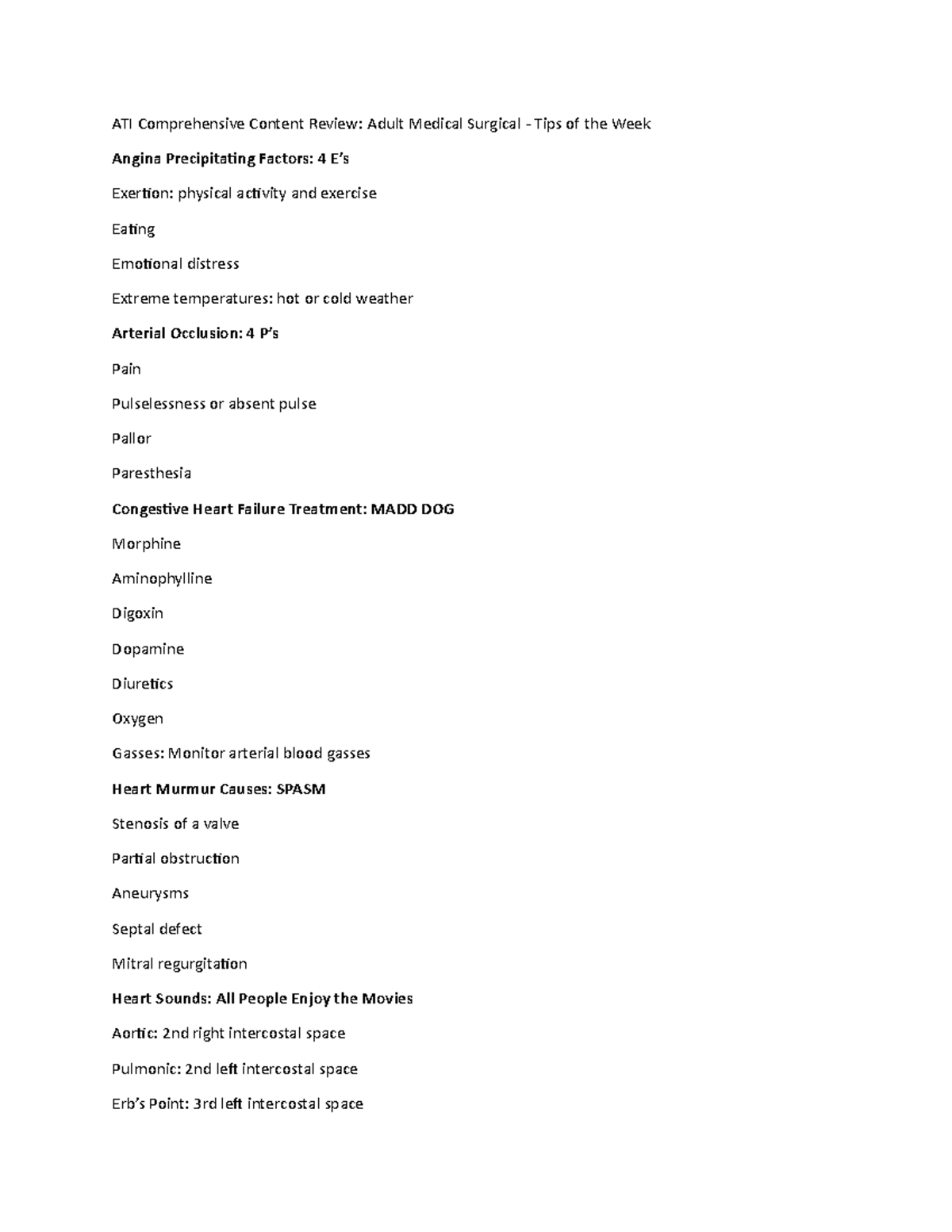 Ati medsurg tips - PDF - ATI Comprehensive Content Review: Adult ...