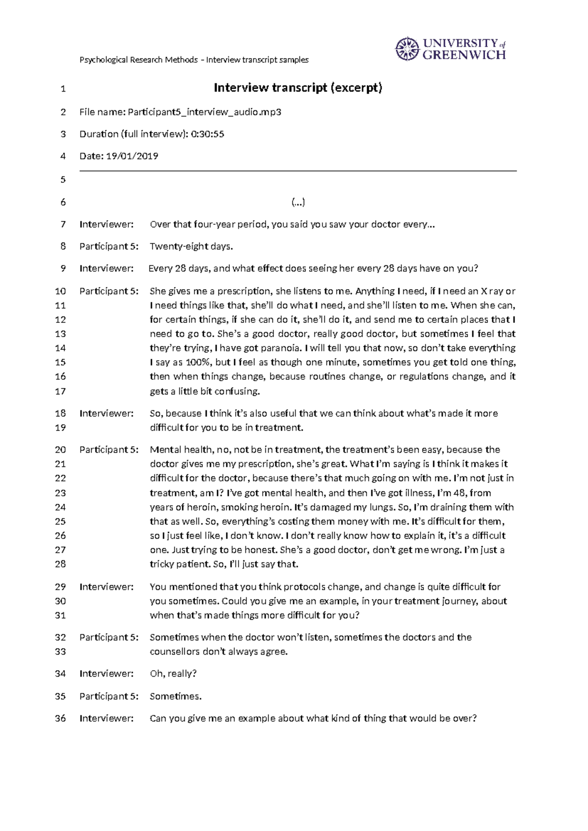 Participant 5-Interview Transcript - Interview transcript (excerpt ...