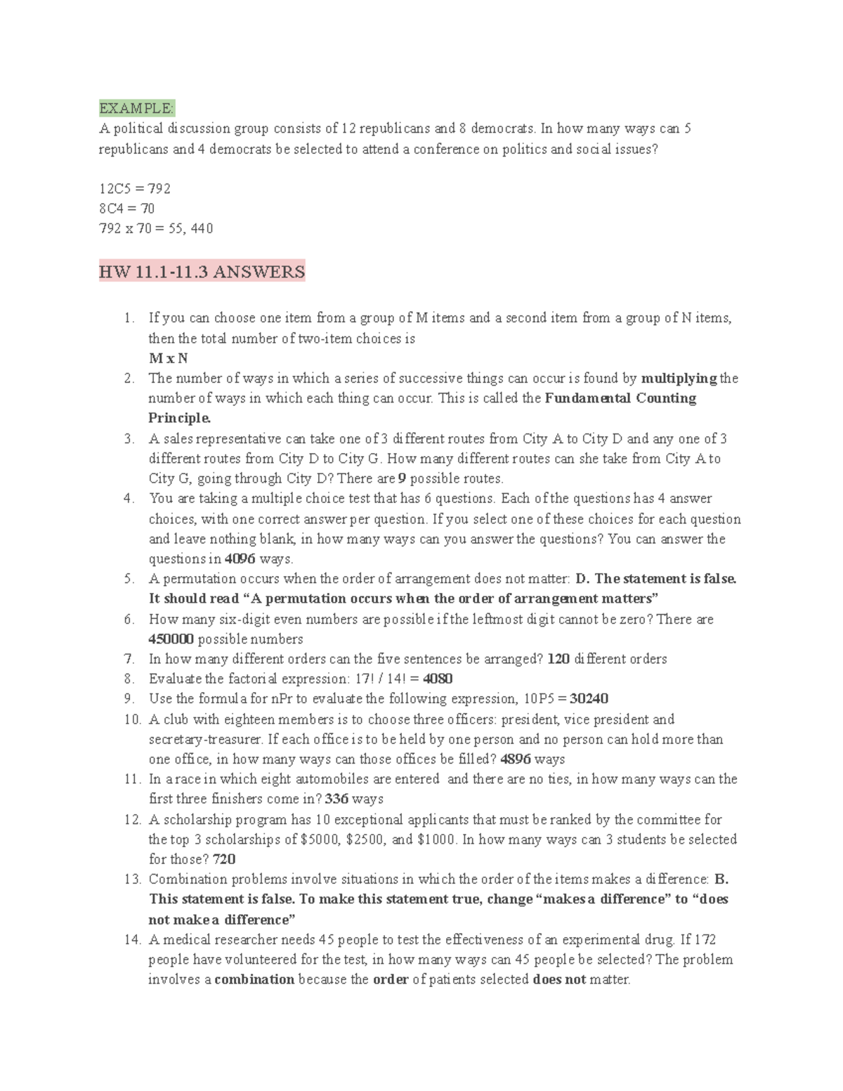 Seven Notes Taken From The Text Book For Quantitative Reasoning And Will Help On Assignments