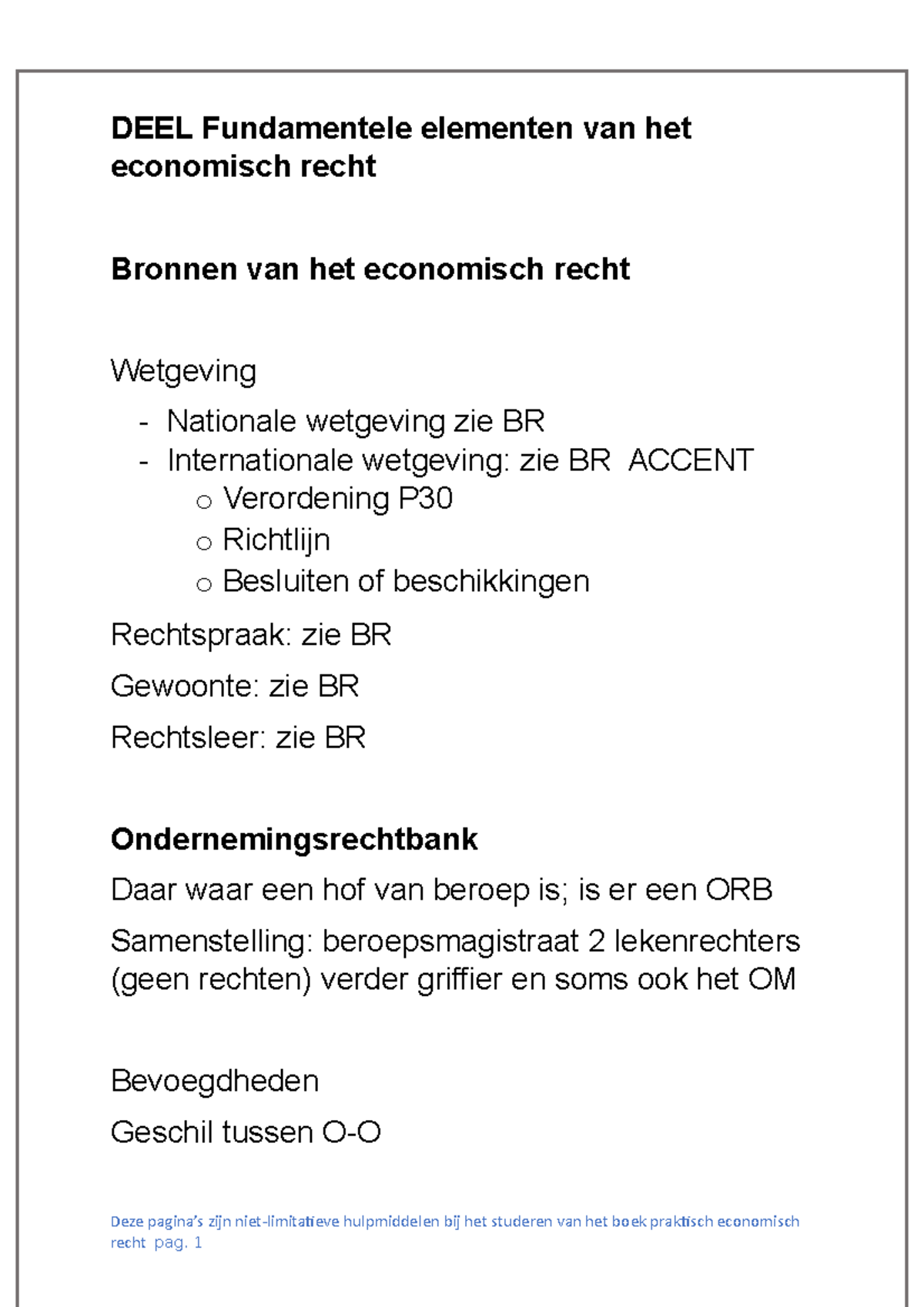 Oefeningen diverse - DEEL Fundamentele elementen van het economisch ...