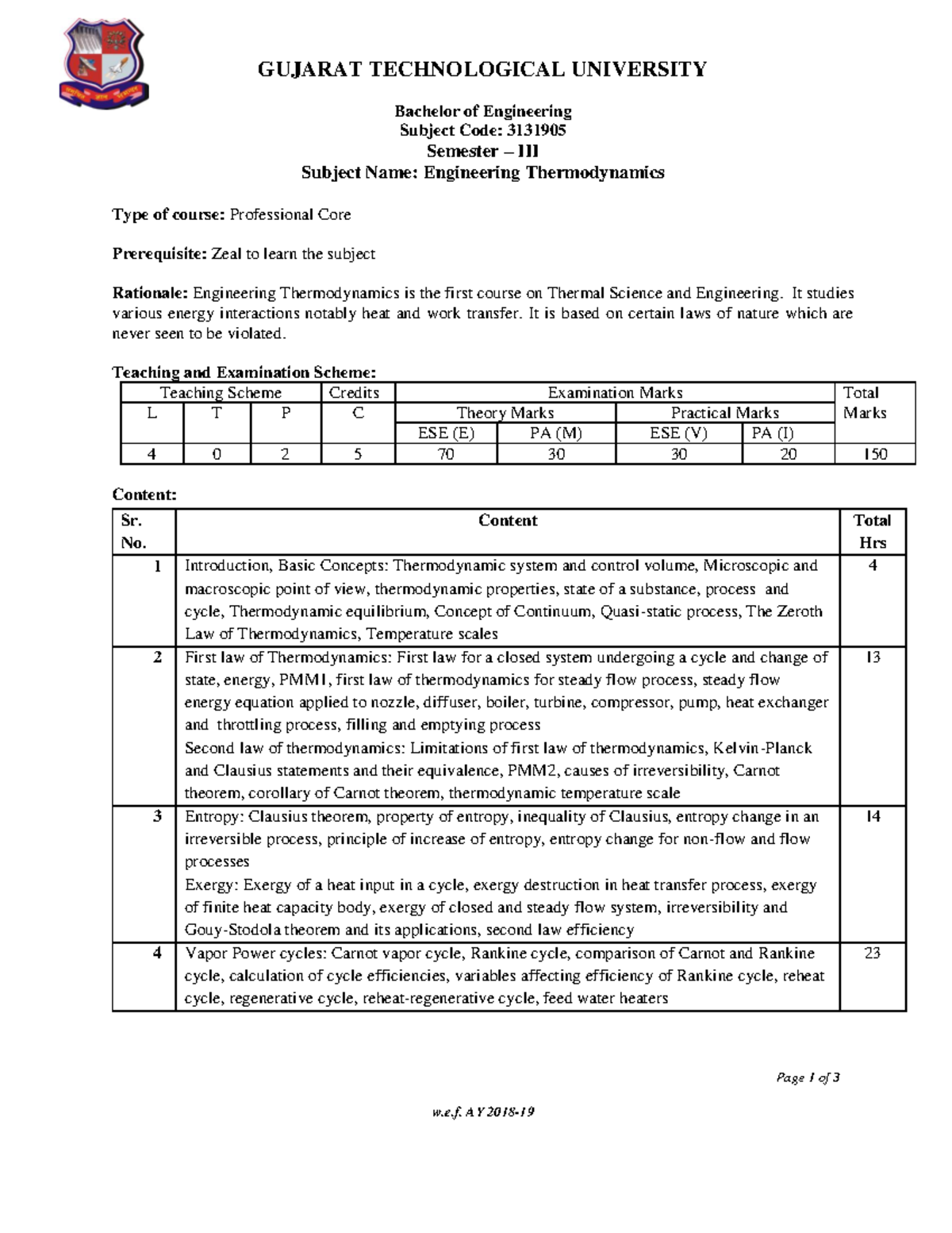 ET Syllabus 3131905 - GUJARAT TECHNOLOGICAL UNIVERSITY Bachelor of ...