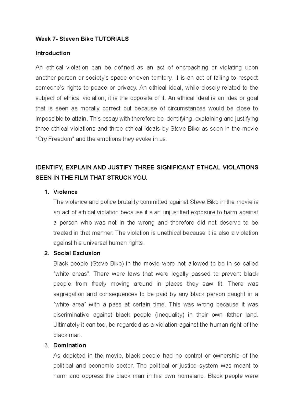 Steve BIKO - Lecture notes 2 - Week 7- Steven Biko TUTORIALS ...