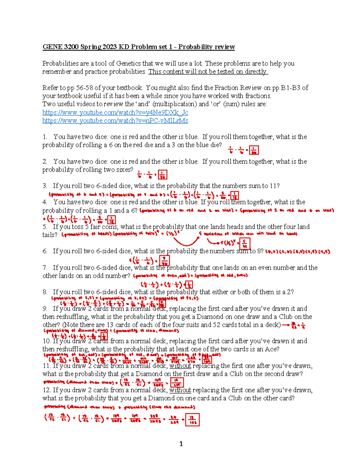 Probability Problems - GENE 3200 Spring 2023 KD Problem set 1 ...