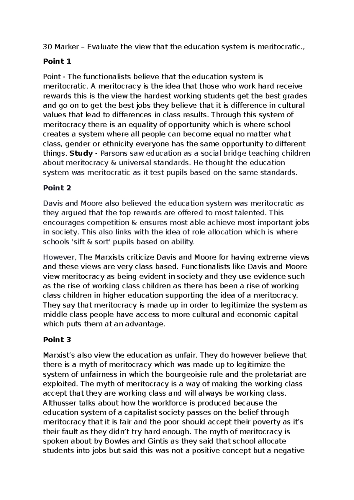 Sociology June 2021 5 - 30 Marker – Evaluate the view that the ...