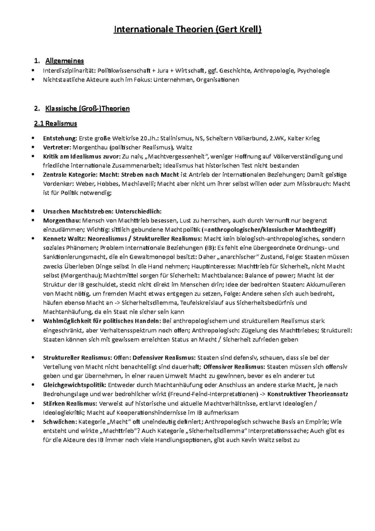 Internationale Theorien IB Staatsexamen - Internationale Theorien (Gert ...