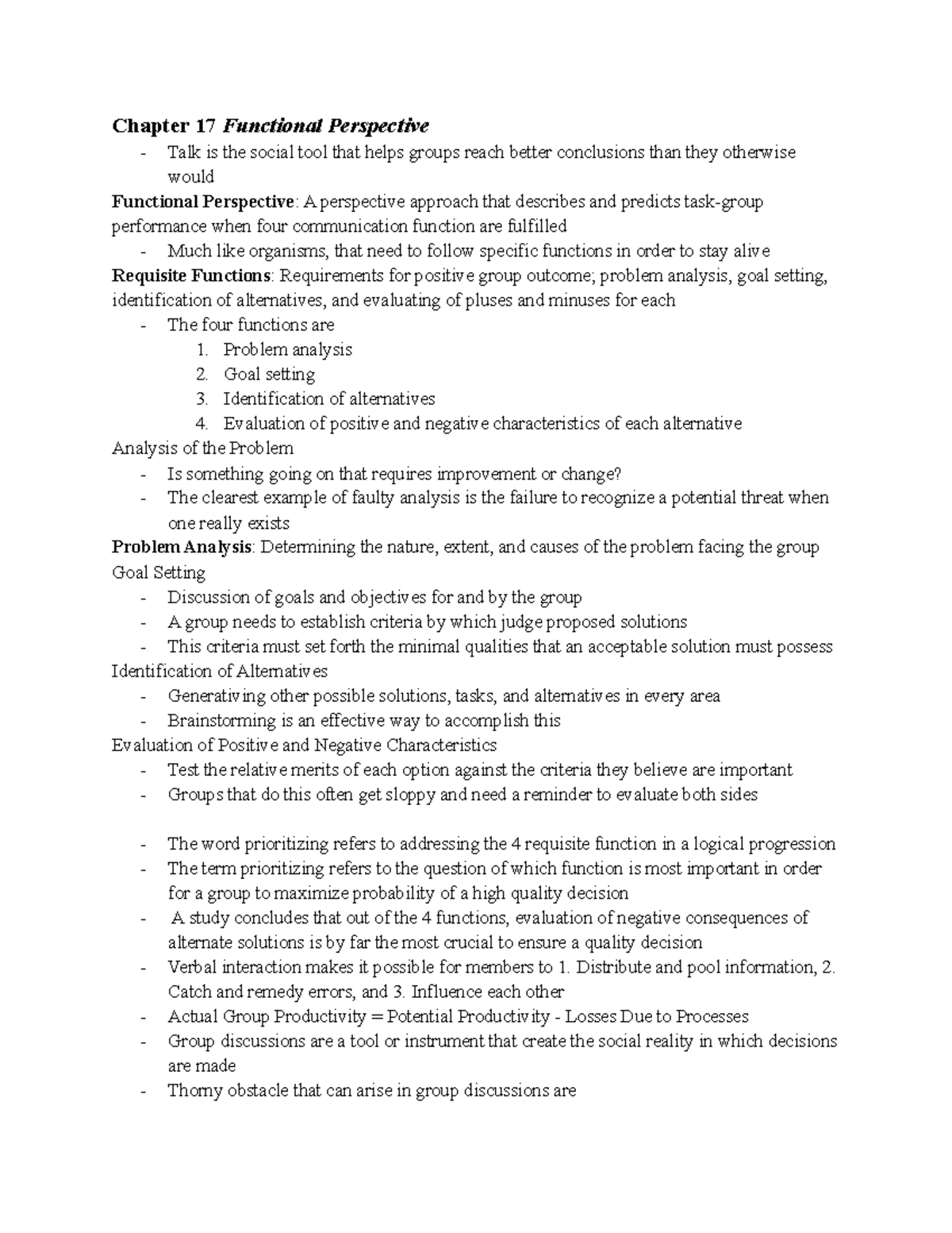 COM 230 ch 17 - Taught by Jean Goodwin - Chapter 17 Functional ...