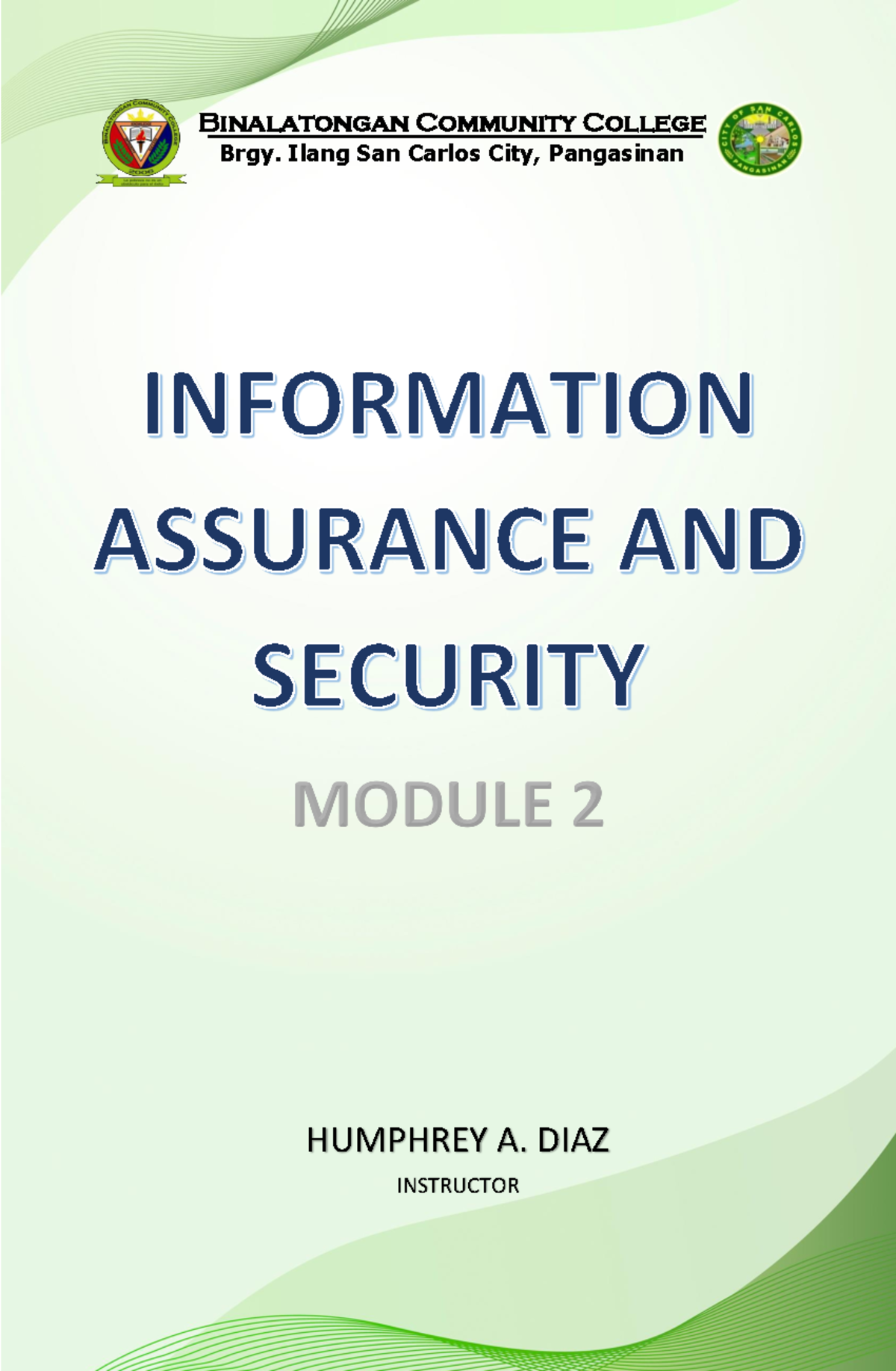 Module 2 Information Assurance Concepts - Binalatongan Community College Brgy. Ilang San Carlos ...
