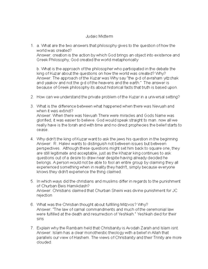 Judaic Final - Judaic Final When you daven Yachid, alone and forget ...