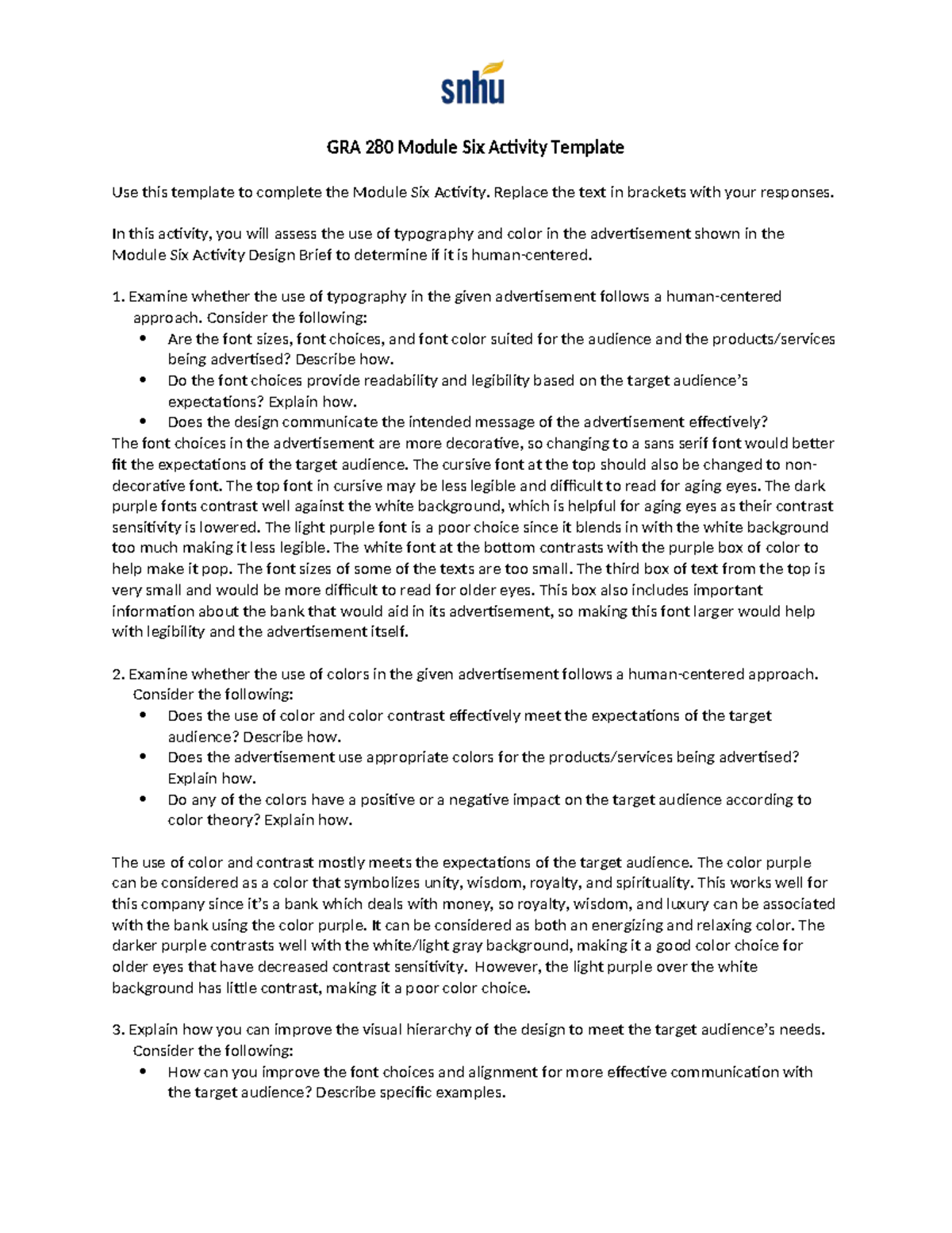 GRA 280 Module Six Activity Template - GRA 280 Module Six Activity ...