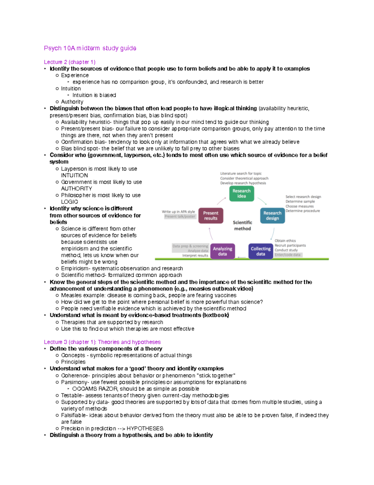 Psych 10A midterm study guide - Psych 10A midterm study guide Lecture 2 ...