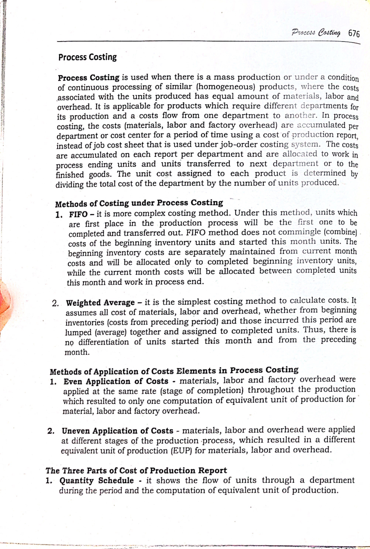 Process Costing - Financial Management for BSA student ( SVC ) SAINT ...