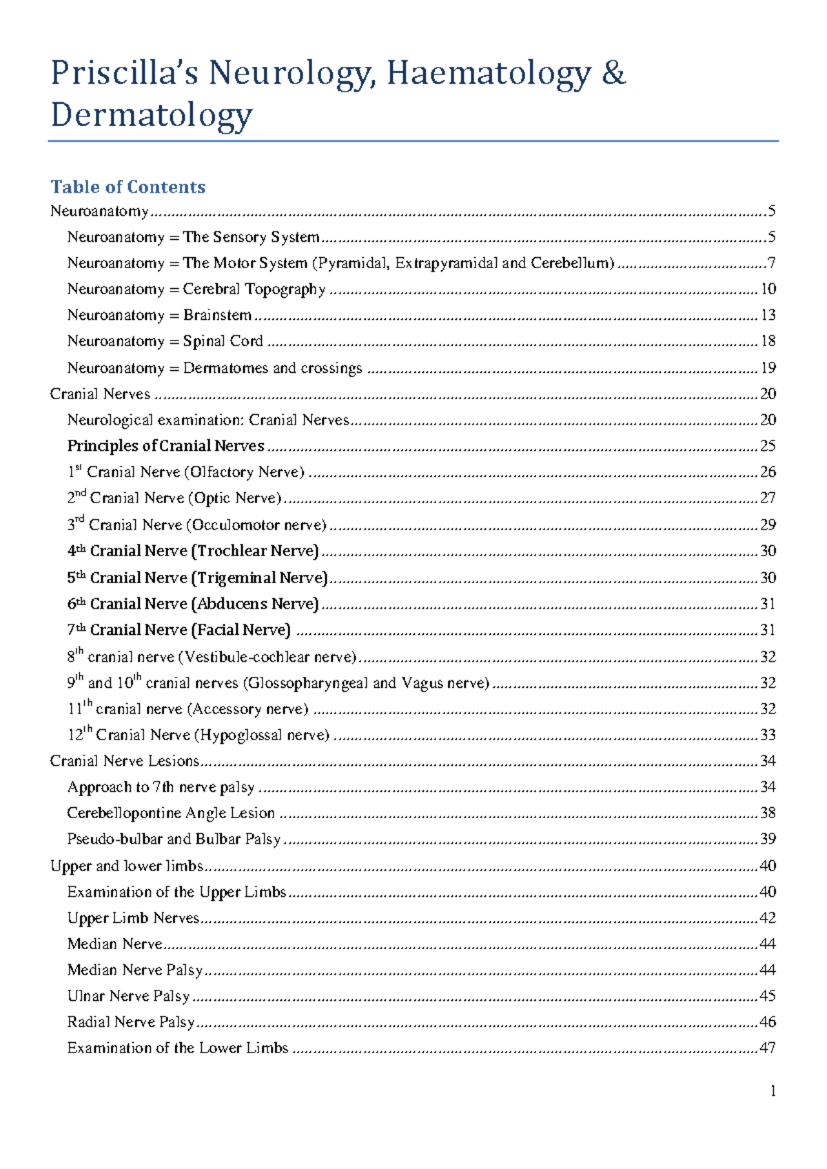 Priscilla's medicine 2 - neurology, heamatology, dermatology ...